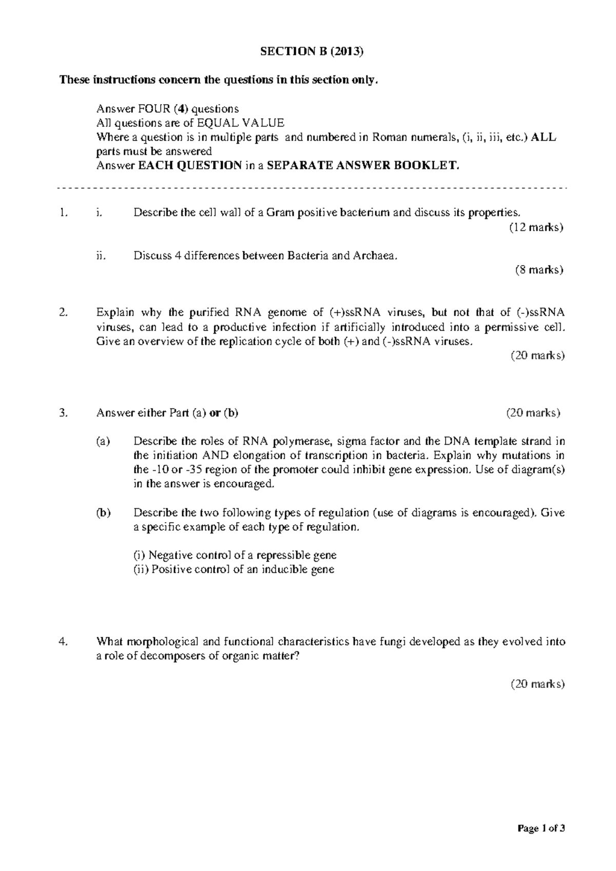 MIC2011 Exam 2013 - Section B - Page 1 of 3 SECTION B (2013) These ...