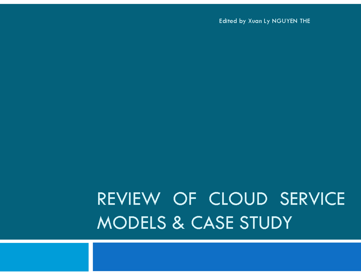 Review of cloud service models & Case study - REVIEW OF CLOUD SERVICE ...