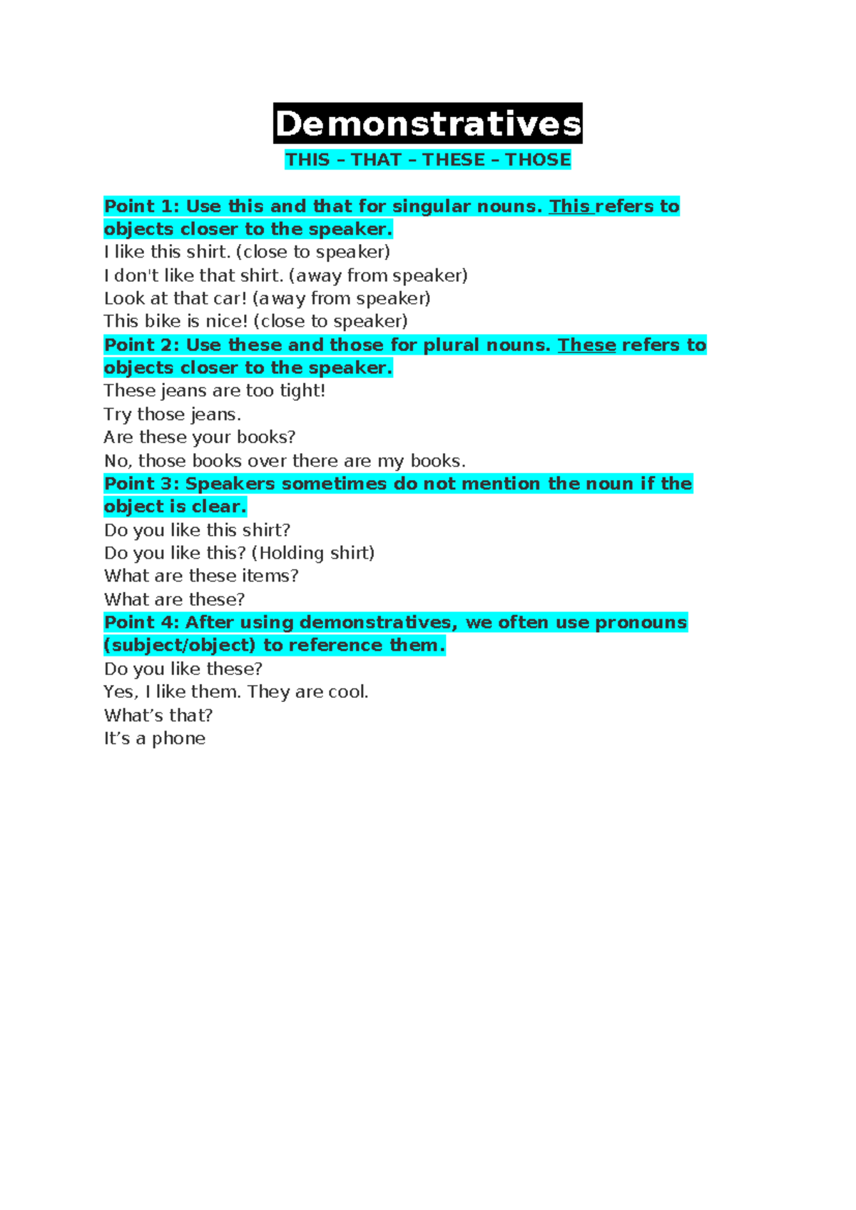 25-04-2024 week 2-demonstratives docx - Demonstratives THIS – THAT ...