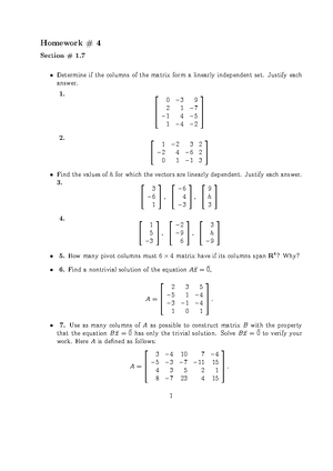 HW10 - Homework assignment 10 - Homework 10 Section 4 1. Find the ...