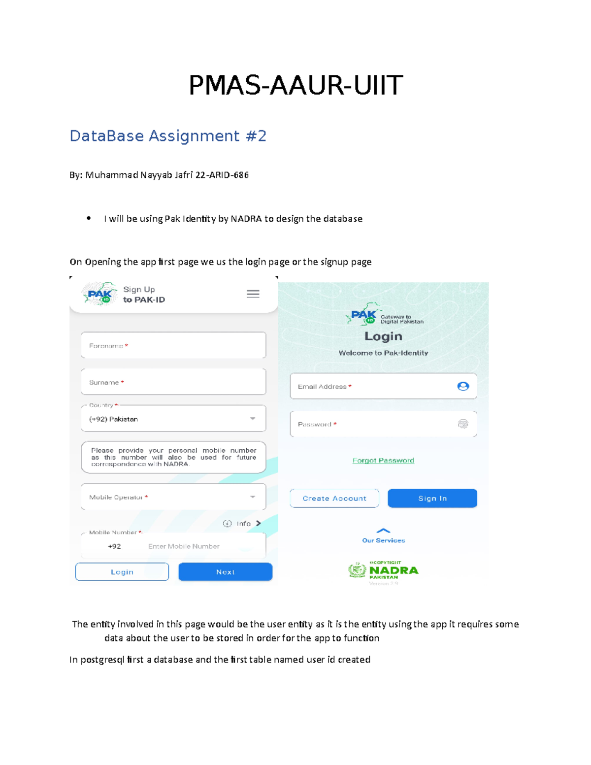 Database Assigment #2 - PMAS-AAUR-UIIT DataBase Assignment By: Muhammad ...