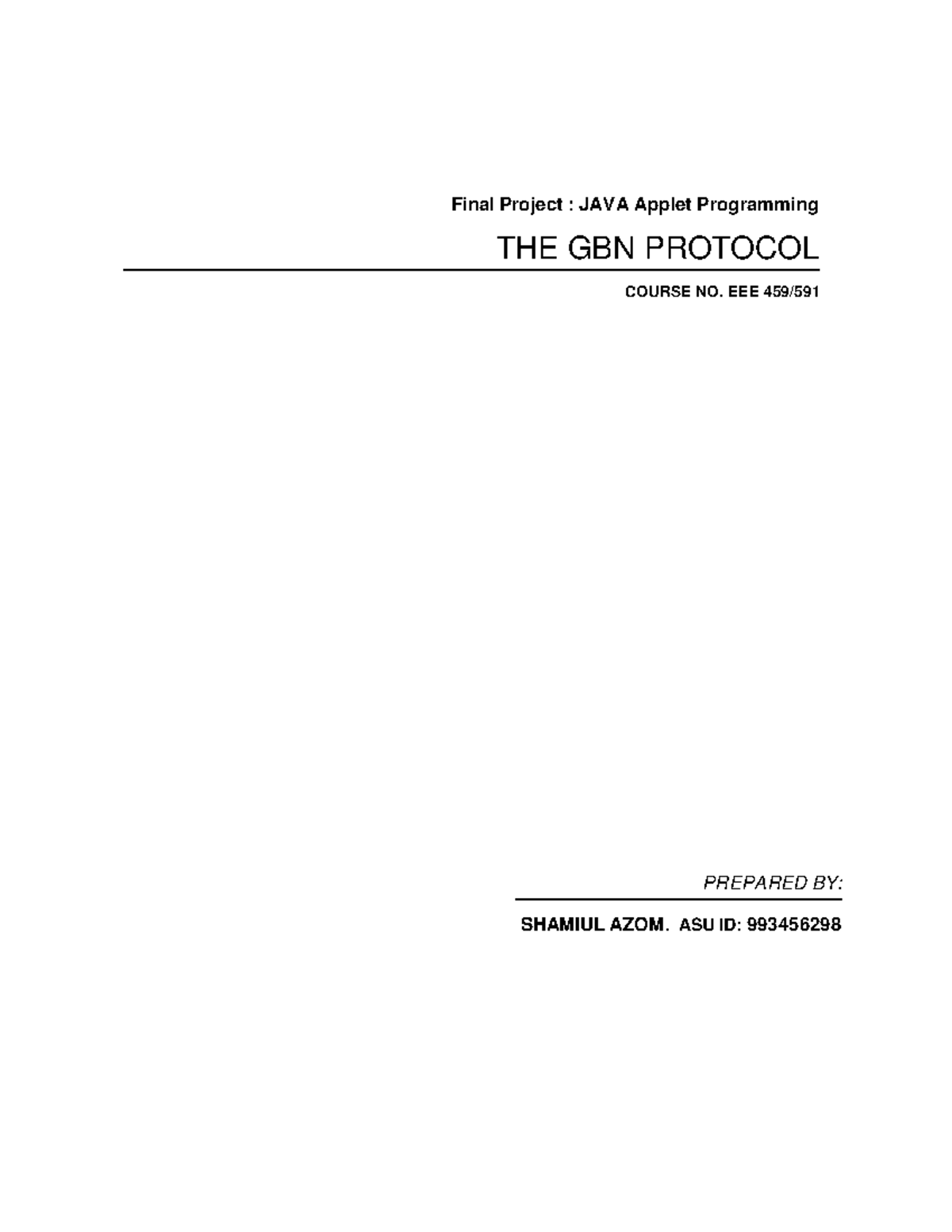 Azom - N/A - Final Project : JAVA Applet Programming THE GBN PROTOCOL ...