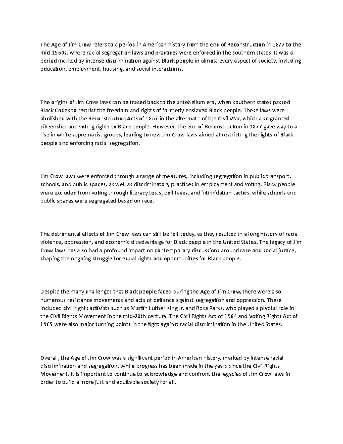 The Age of Jim Crow - The Age of Jim Crow - The Age of Jim Crow refers ...