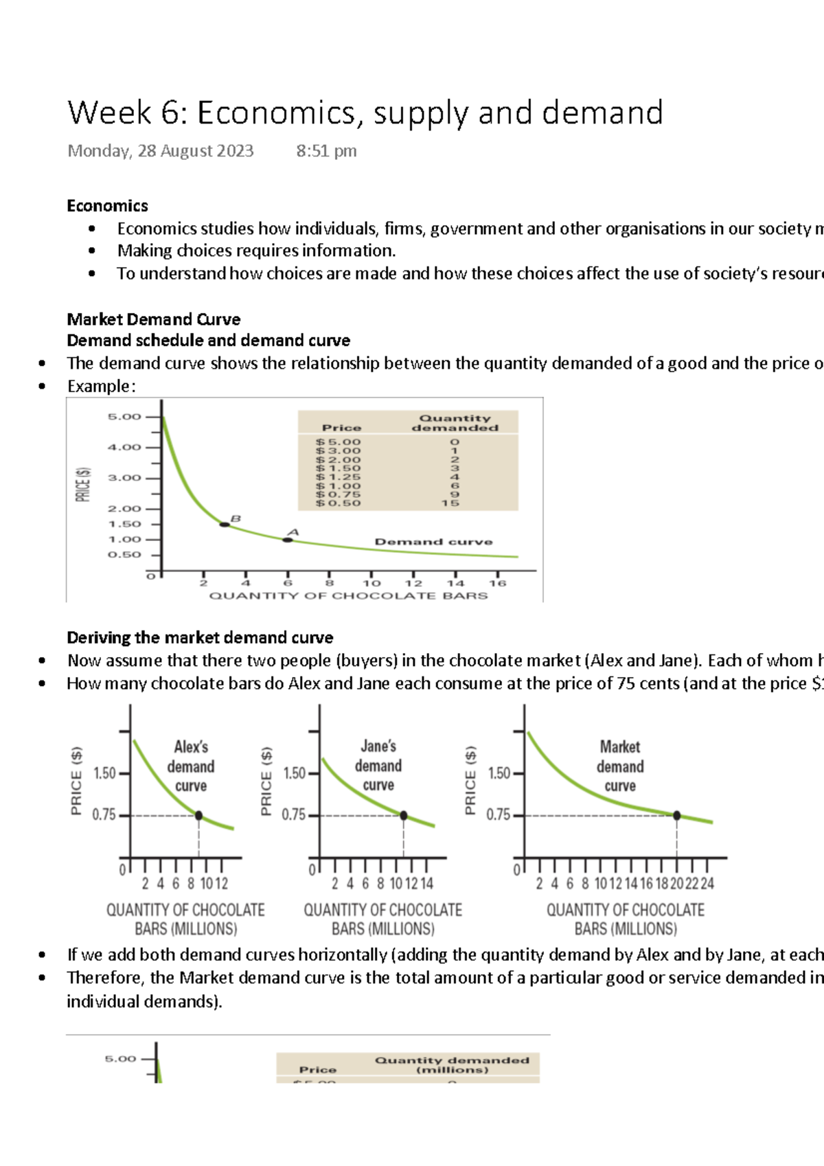 Week 6 Economics, supply and demand - Economics Economics studies how ...