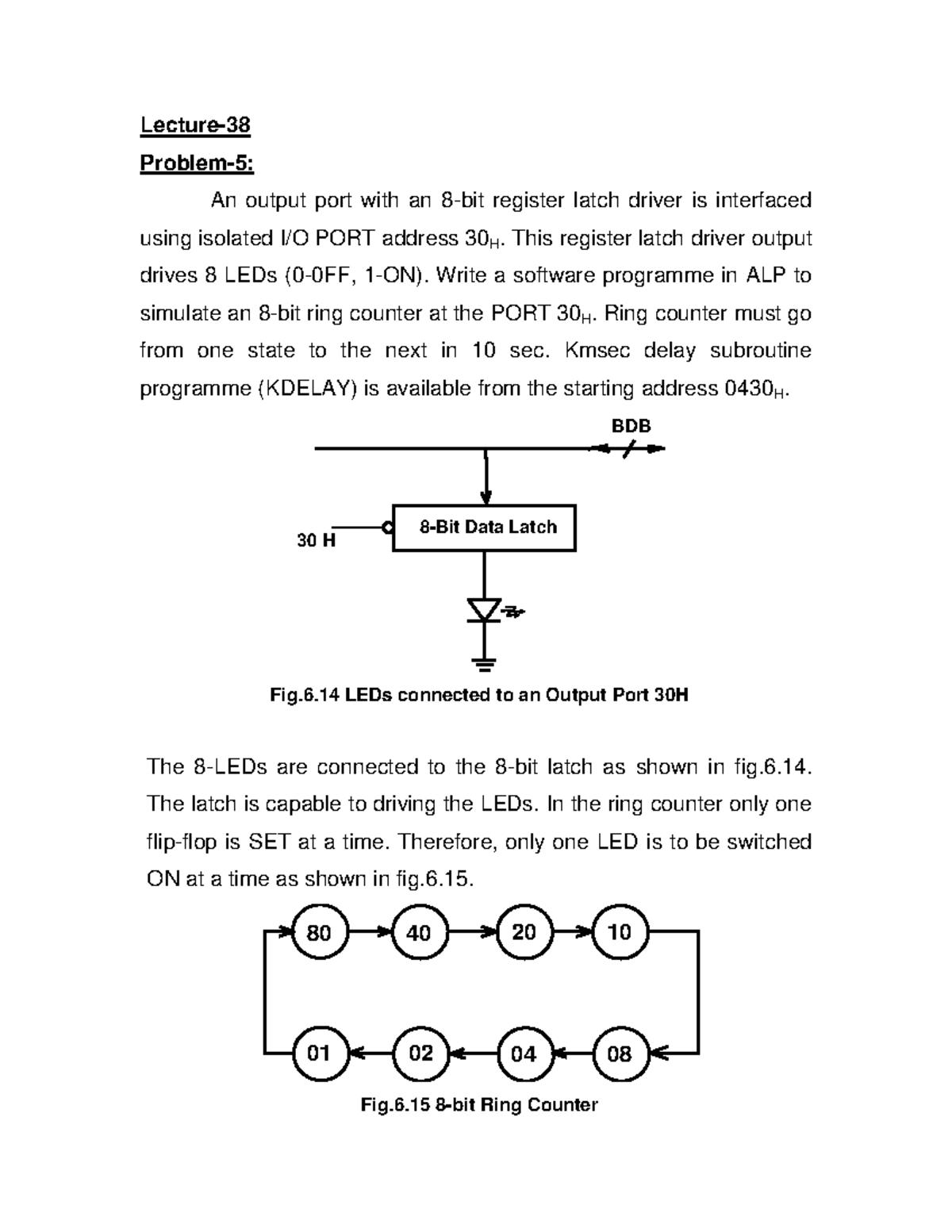 Lecture 38 - Lecture- Problem-5: An output port with an 8-bit register latch driver is ...