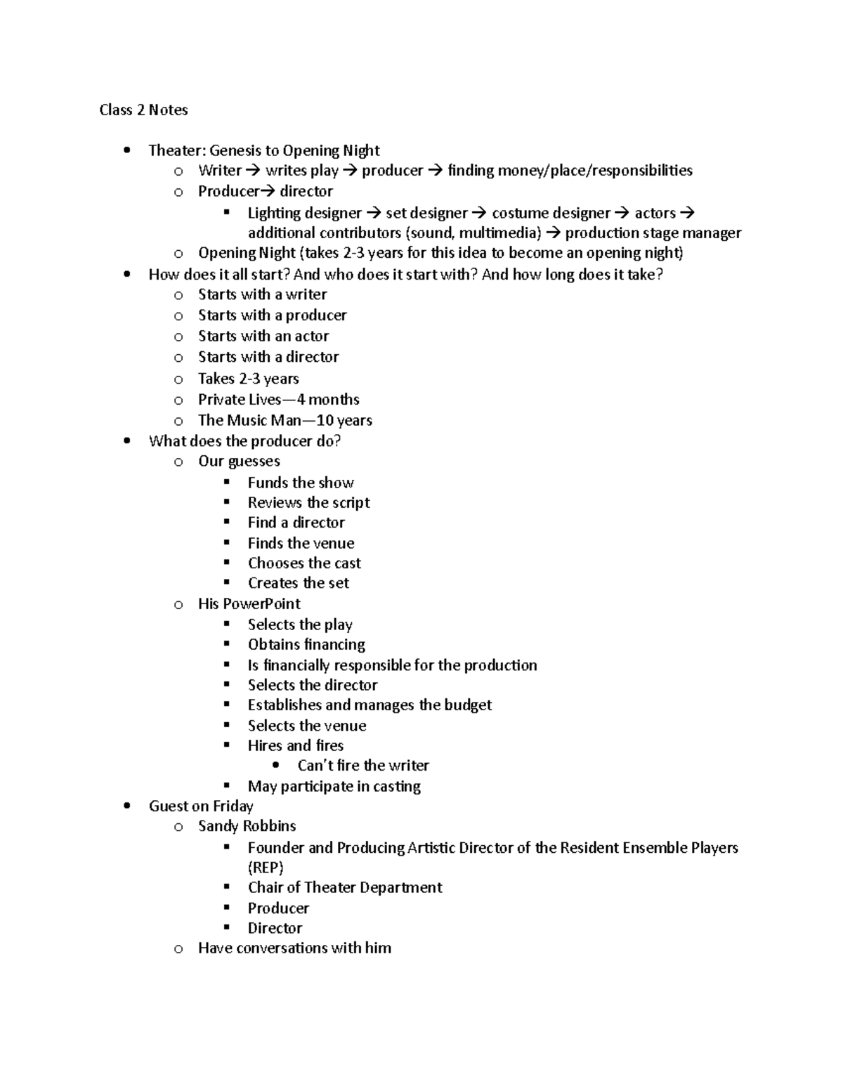 THEA242 Lecture 2 - lecgture 2 notes - Page to Stage: Making Theatre ...