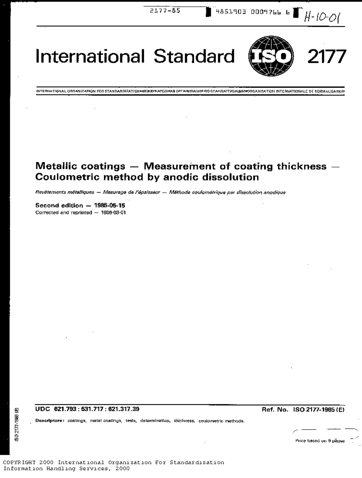 ISO 2177 - PLEASE - Electronics & Communication Engineering - Studocu
