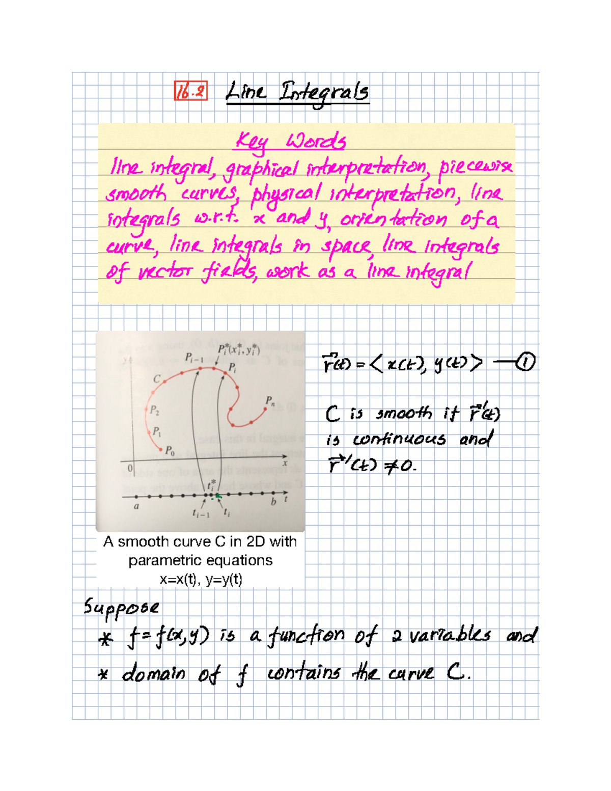 16.2 Line Integrals - Notes from Professor Don Mallawa Arachchi - MA ...