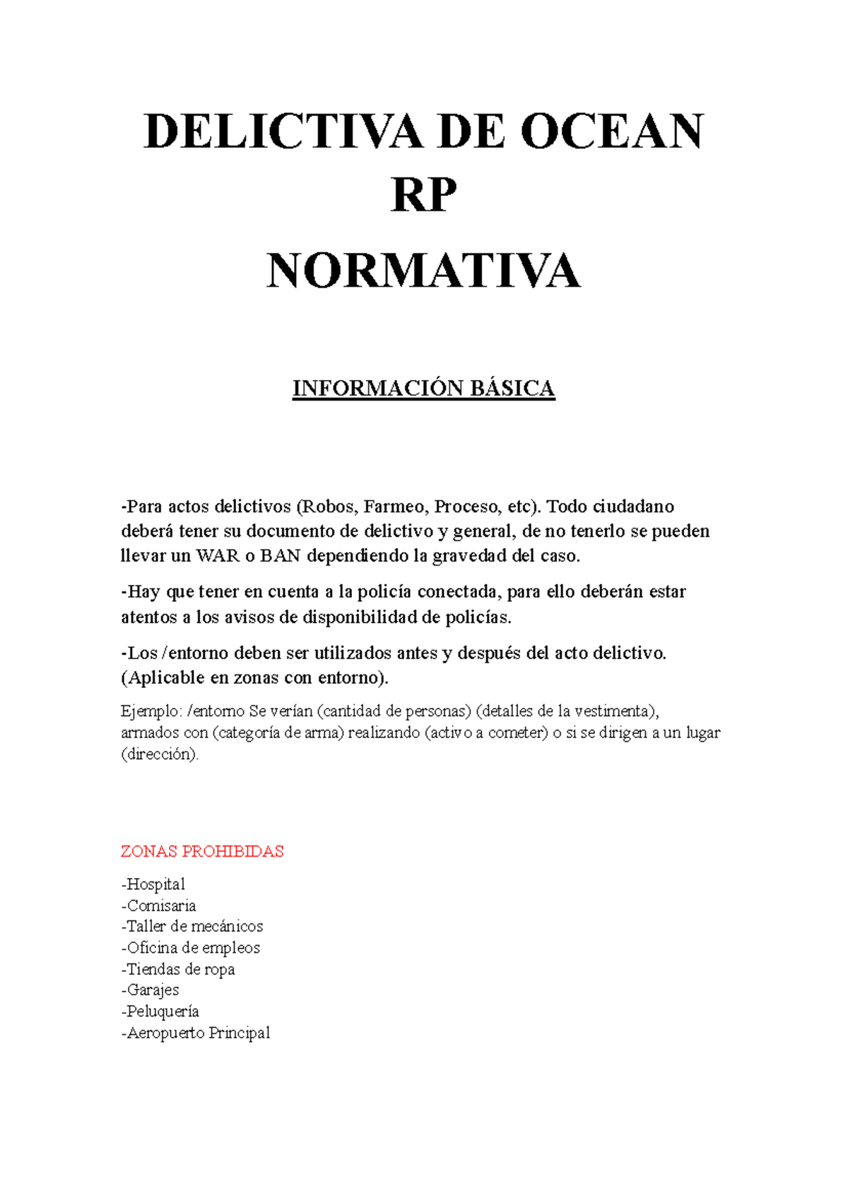 Delictiva roleplay papi - DELICTIVA DE OCEAN RP NORMATIVA INFORMACIÓN ...