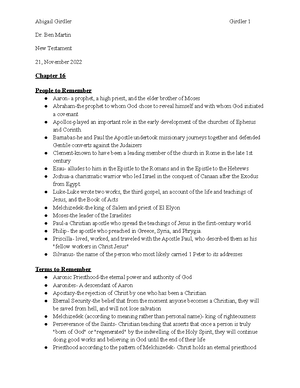 Module 8 - New testament assignment - Abigail Girdler Girdler 1 Dr. Ben ...