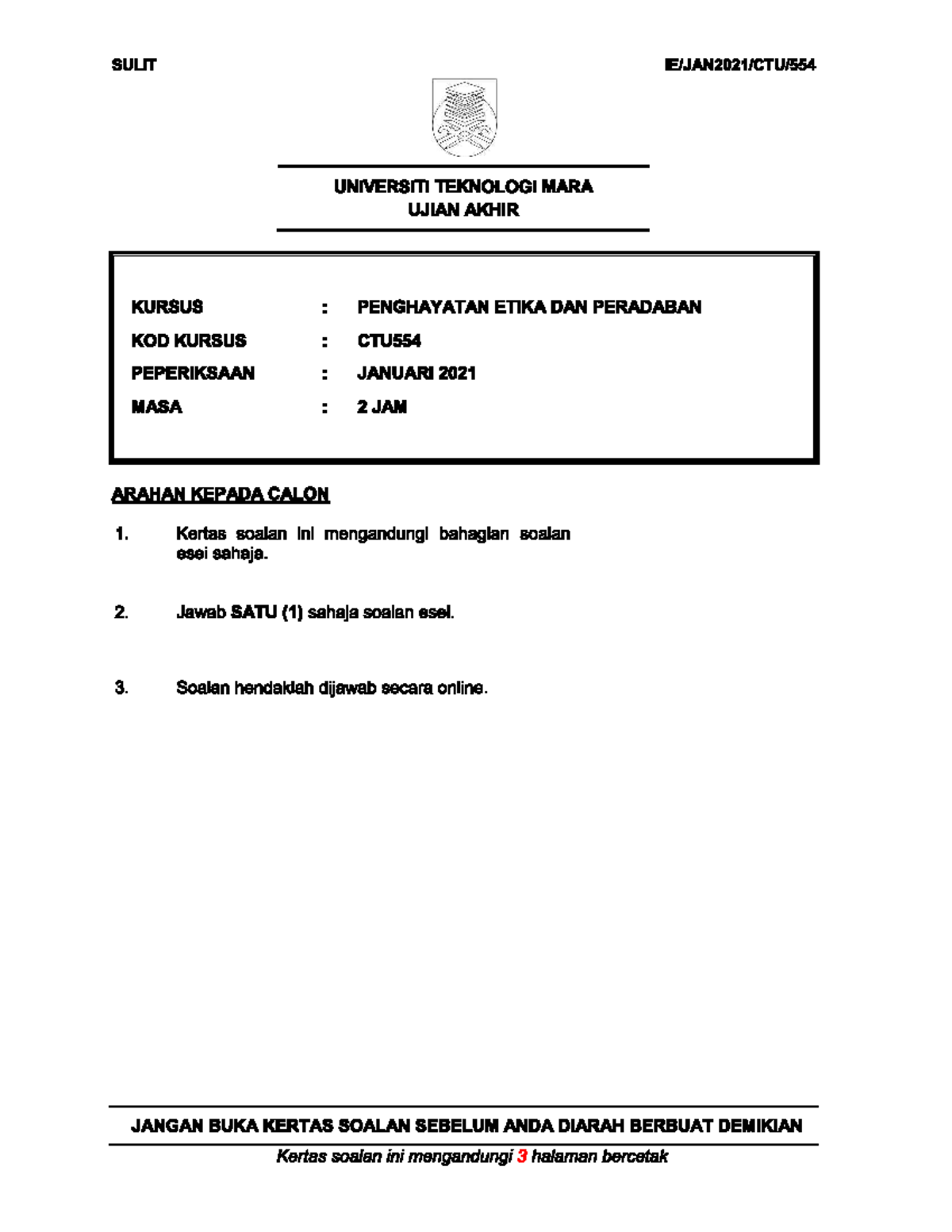 CTU EXAM QUESTION - Values and Civilization II - Studocu