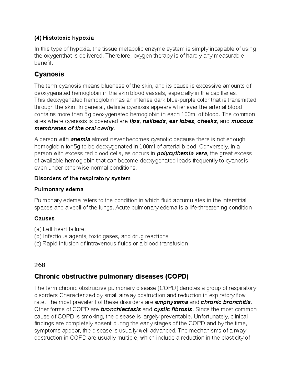 Physiology notes 49 - (4) Histotoxic hypoxia In this type of hypoxia ...