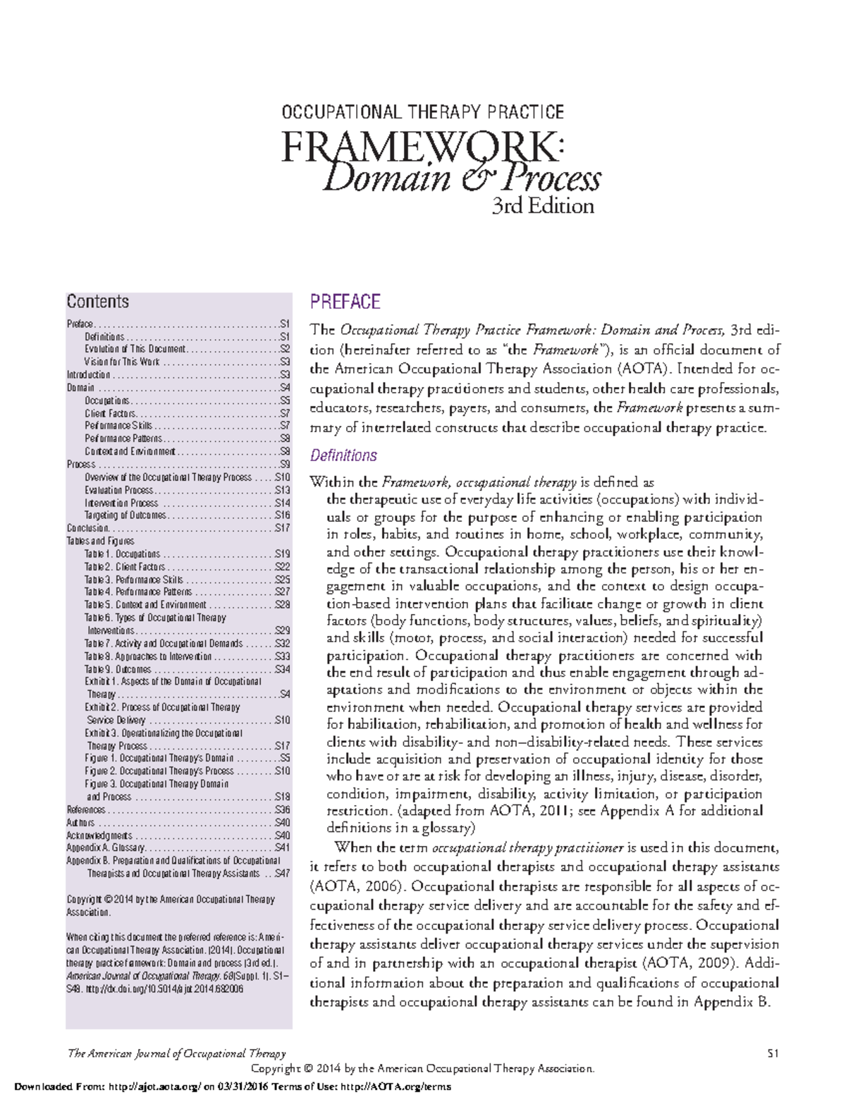 OTPF for students of occupational therapy needing to study and learn ...