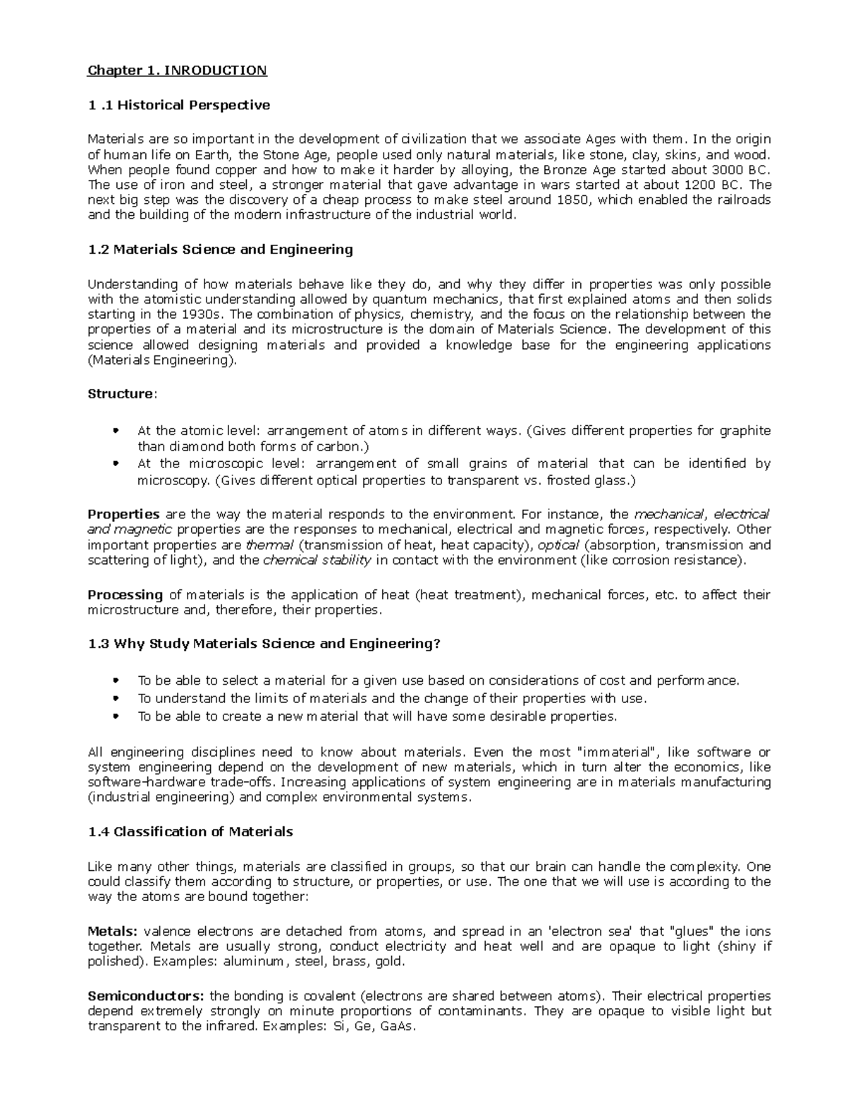 Material Science 2019 - Lecture notes Structure and Bonding, Mechanical ...