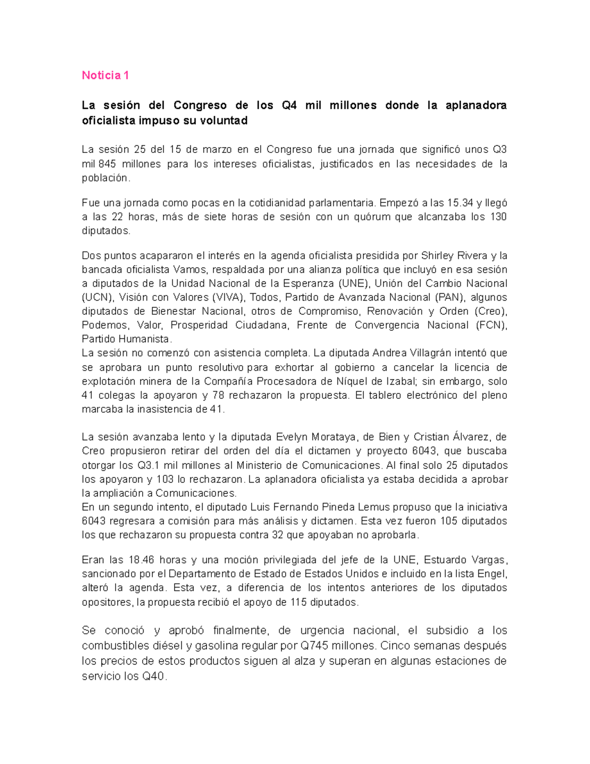 Albúm de noticias 2 - nznz - Noticia 1 La sesión del Congreso de los Q4 ...