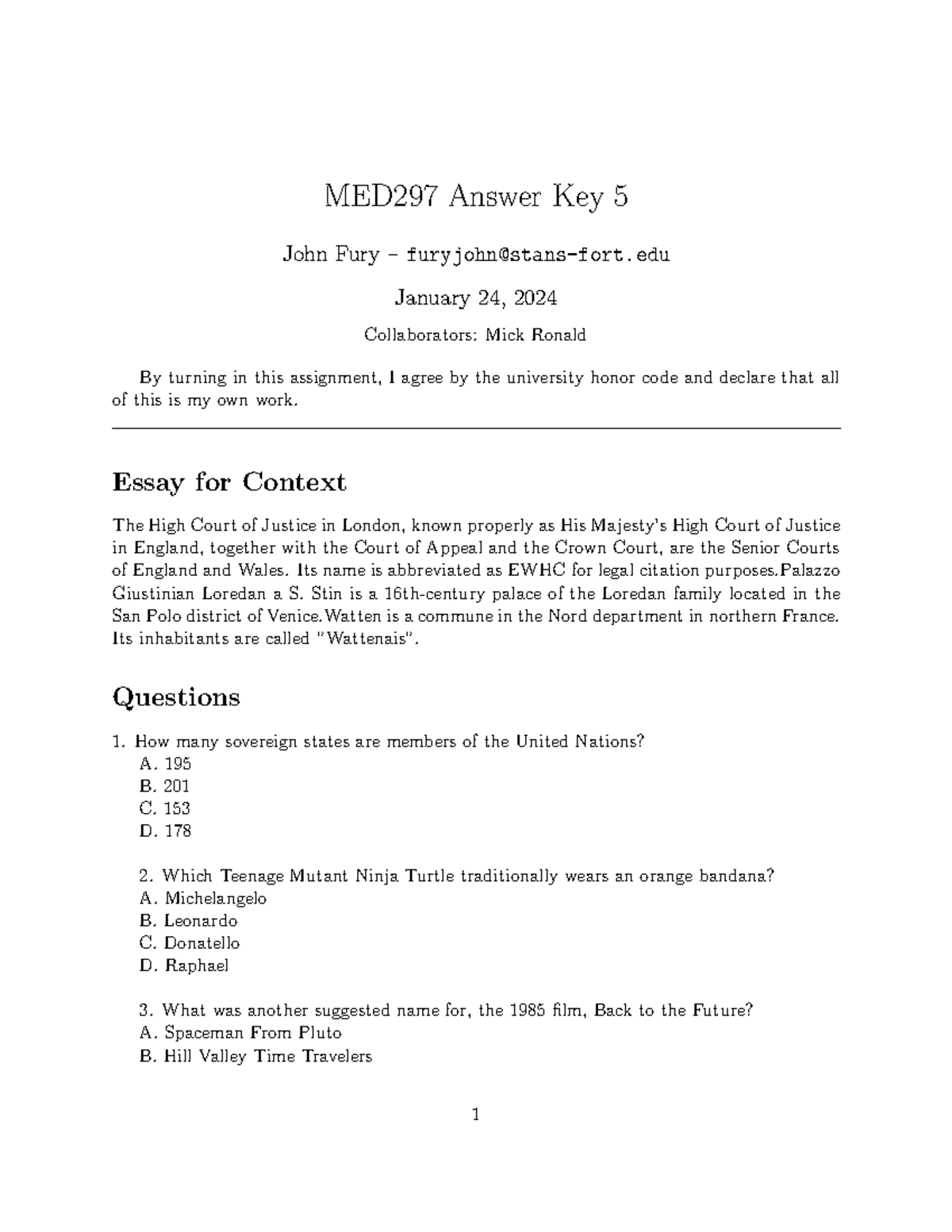 MED297 Answer Key 5 - Protein. Thiamine-phosphate synthase - MED297 ...