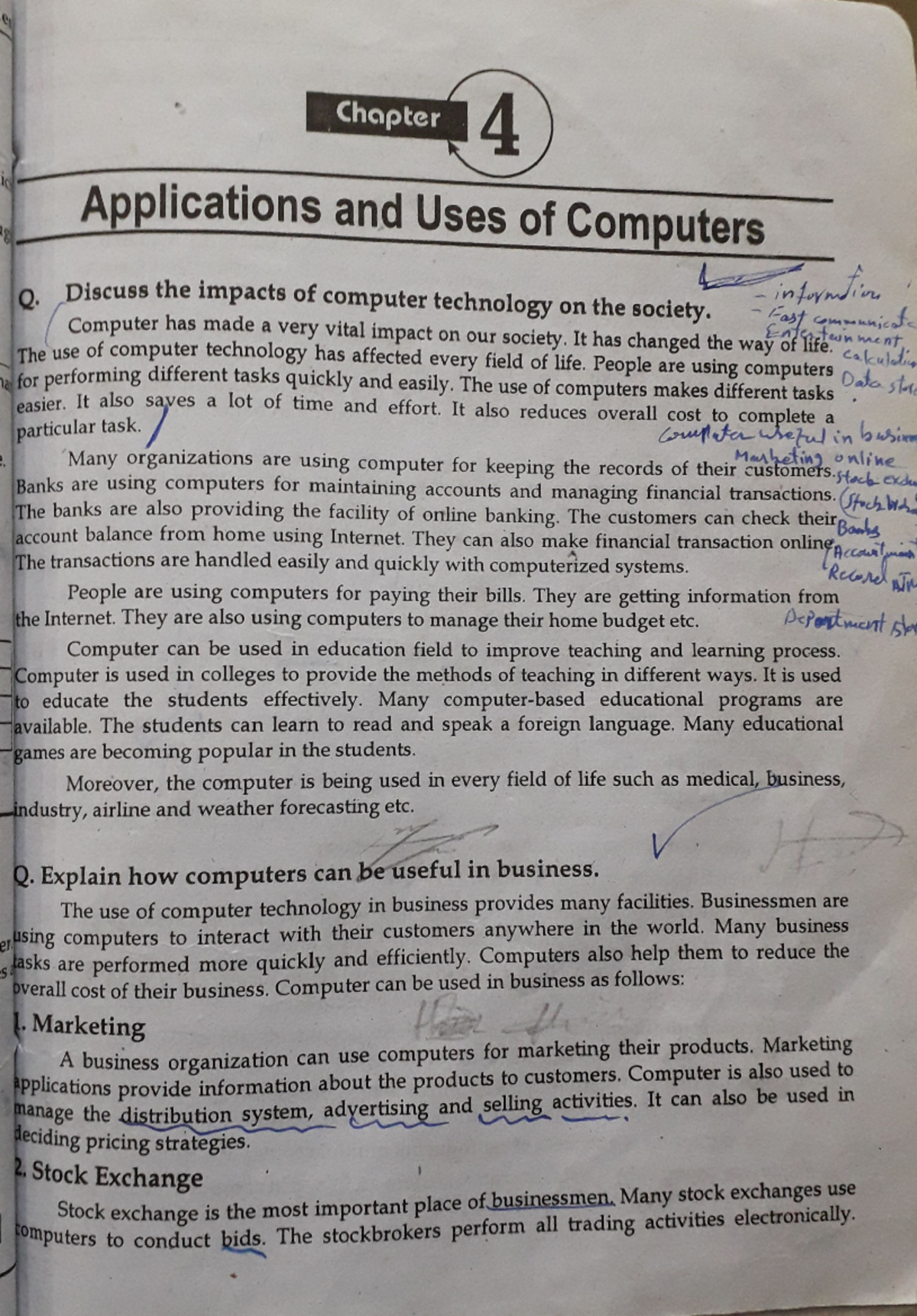 Uses Of Computer First Year (Chapter 4) - Chapter 4 Applications and ...