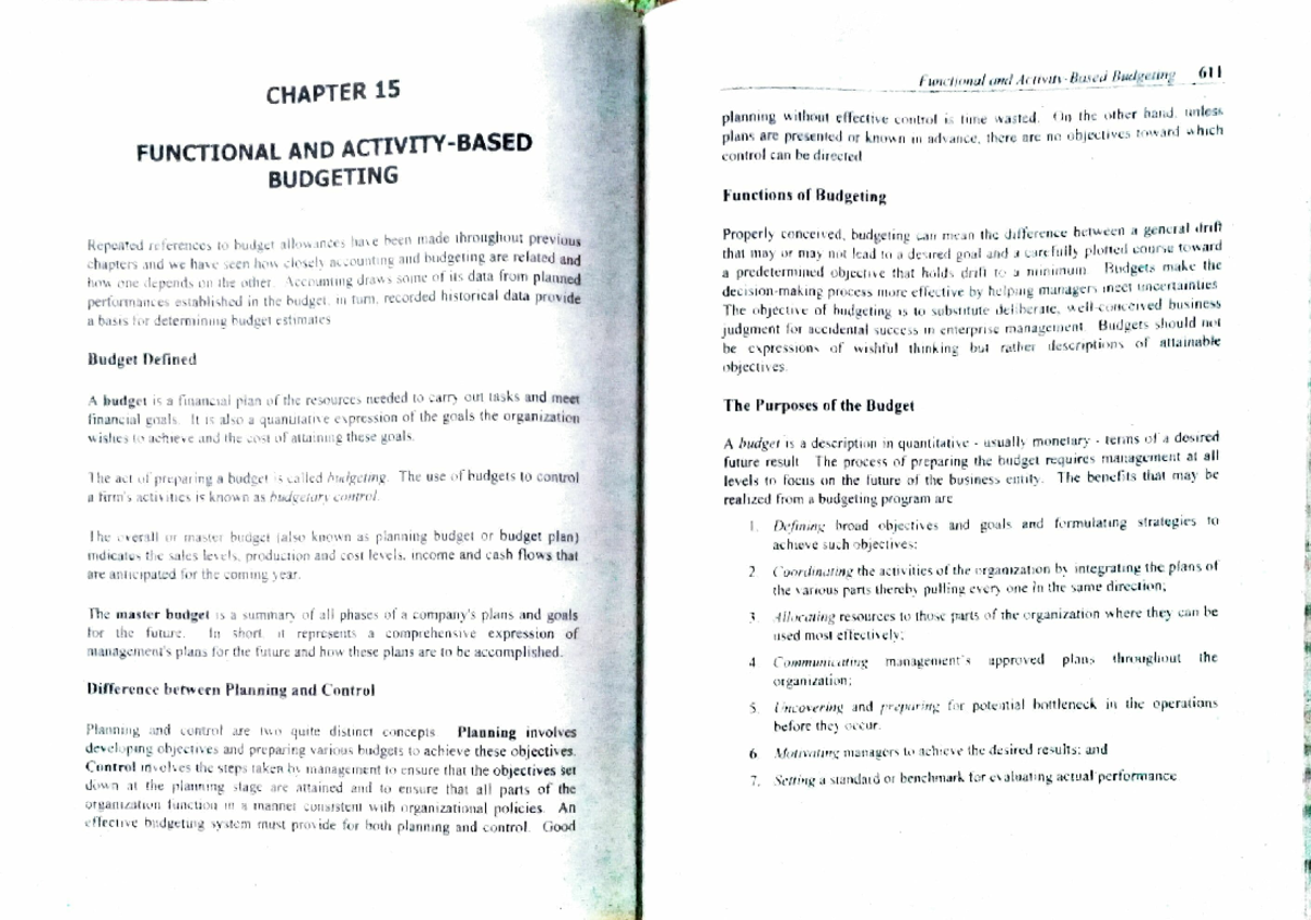 15 functional and activity based costing - CHAPTER 15 FUNCTIONAL AND ...