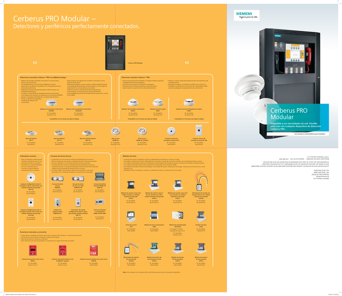 Periféricos - Cerberus Pro Modular - Detectores avanzados Cerberus TM PRO con ASA technology TM ...