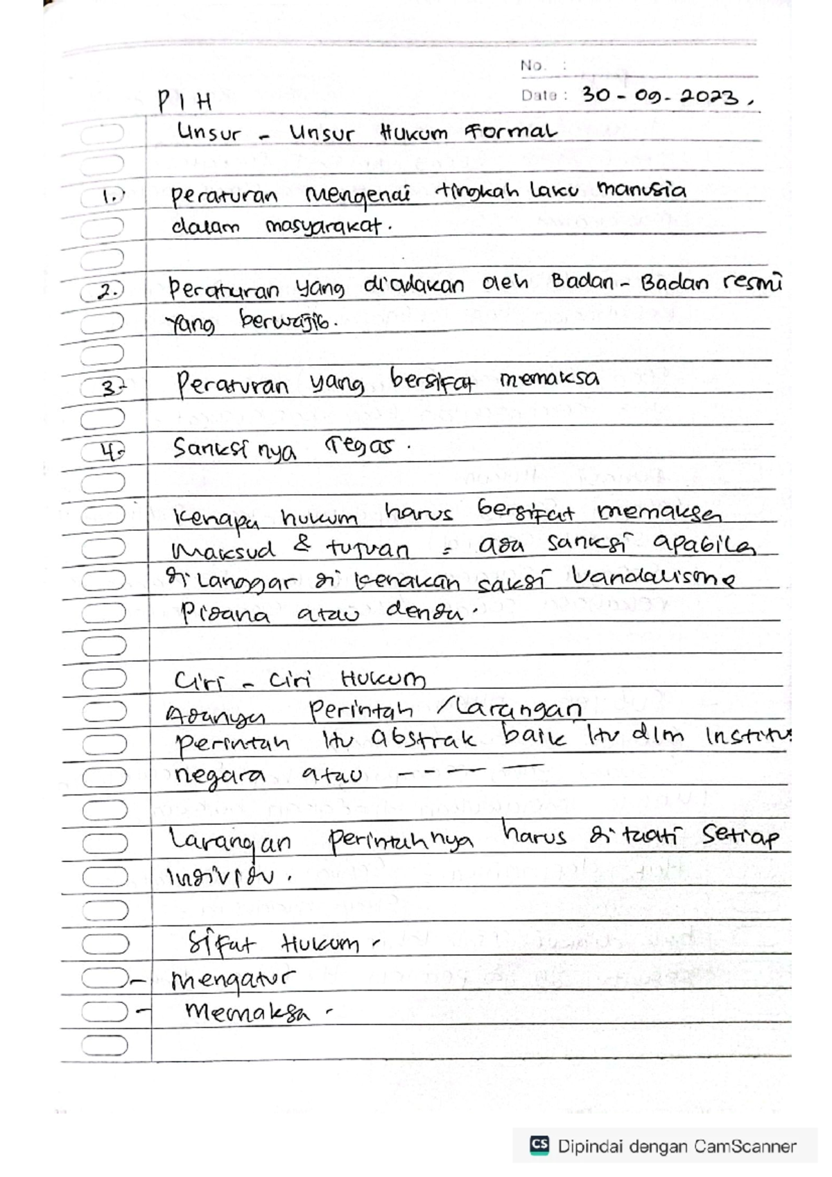 Catatan PIH 30 sept - Pengantar Ilmu Hukum - Studocu