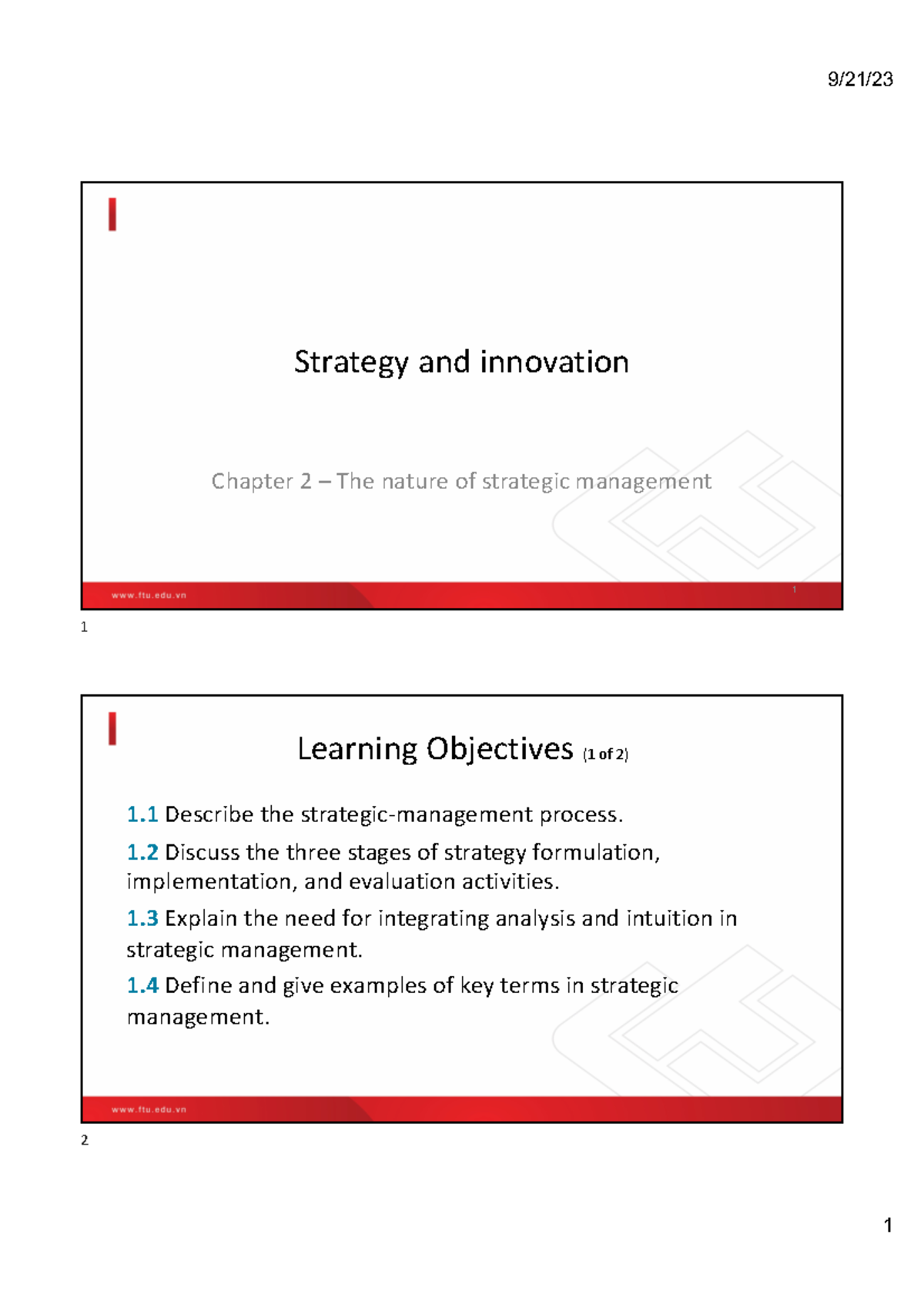 Silde - Strategy and Innovation - Strategy and innovation Chapter 2 – The nature of strategic ...
