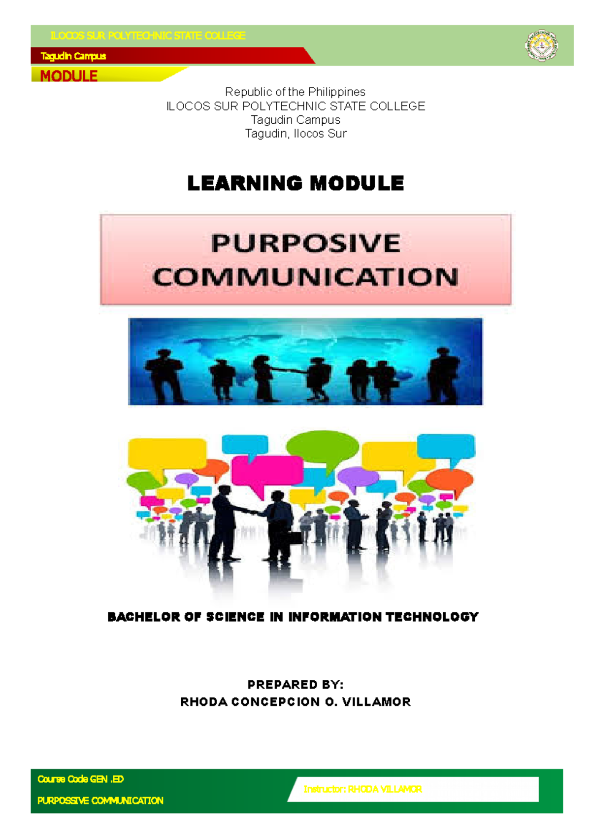 Purcomm-MOD - Purposive communication - Republic of the Philippines ...