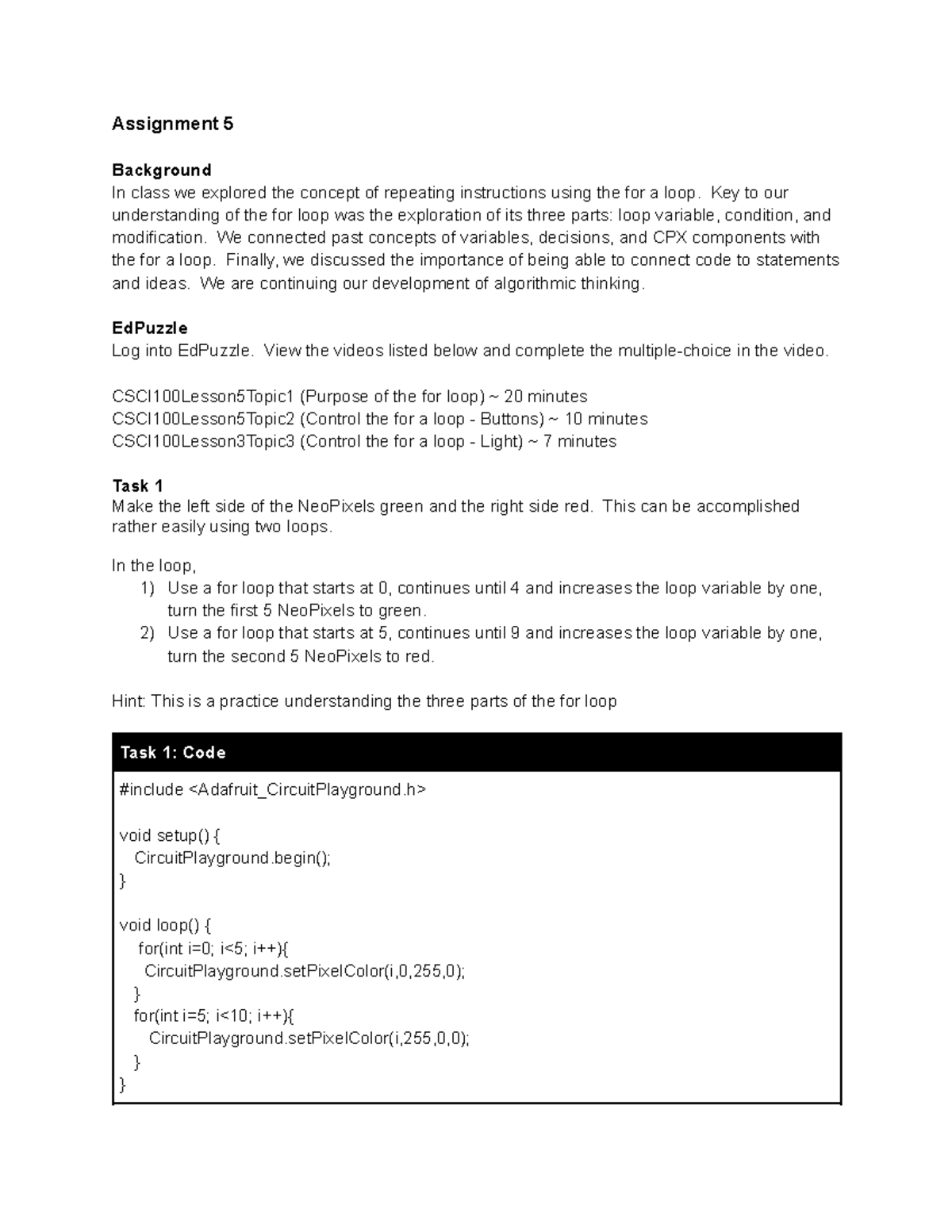 Annie Cao - Assignment 5 - Assignment 5 Background In class we explored the concept of repeating ...