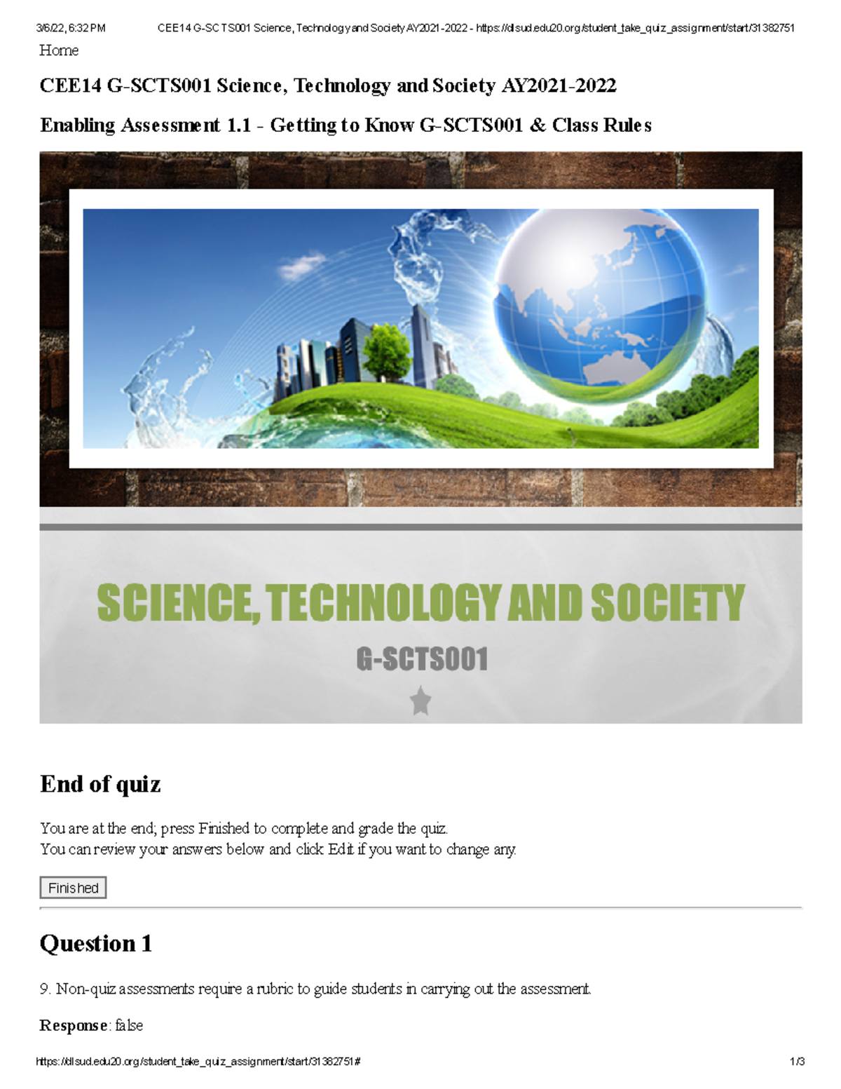CEE 14 G-SCTS001 Science, Technology and Society AY2021-2022 - https ...