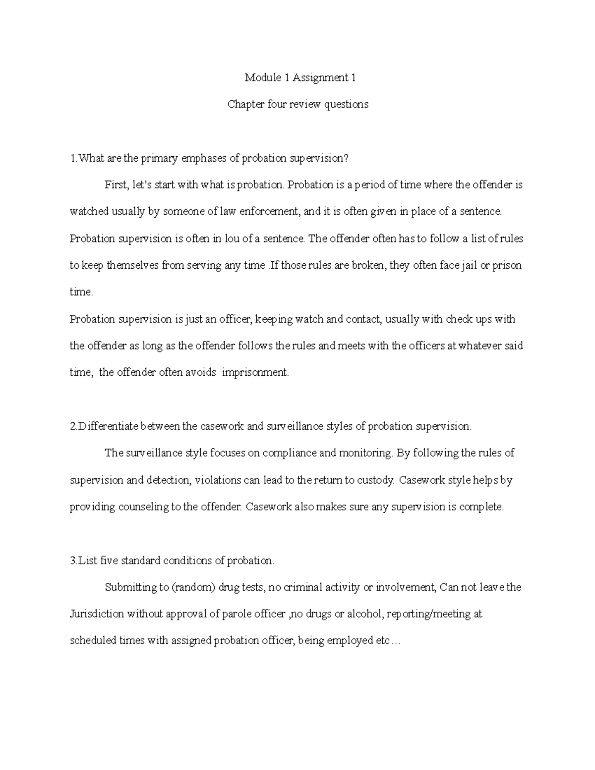 CRJ1045 M1 Assign 1 Shataya Bennett-2 - Module 1 Assignment 1 Chapter ...