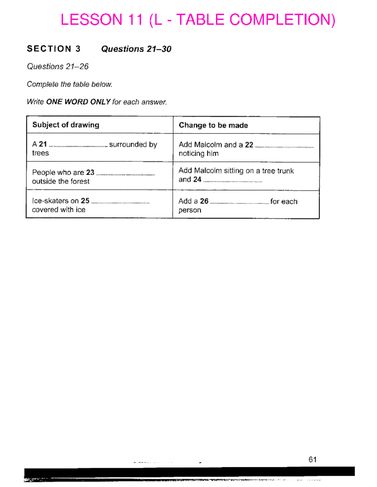 Lesson 11 (L - Table Completion) - LESSON 11 (L TABLE COMPLETION ...
