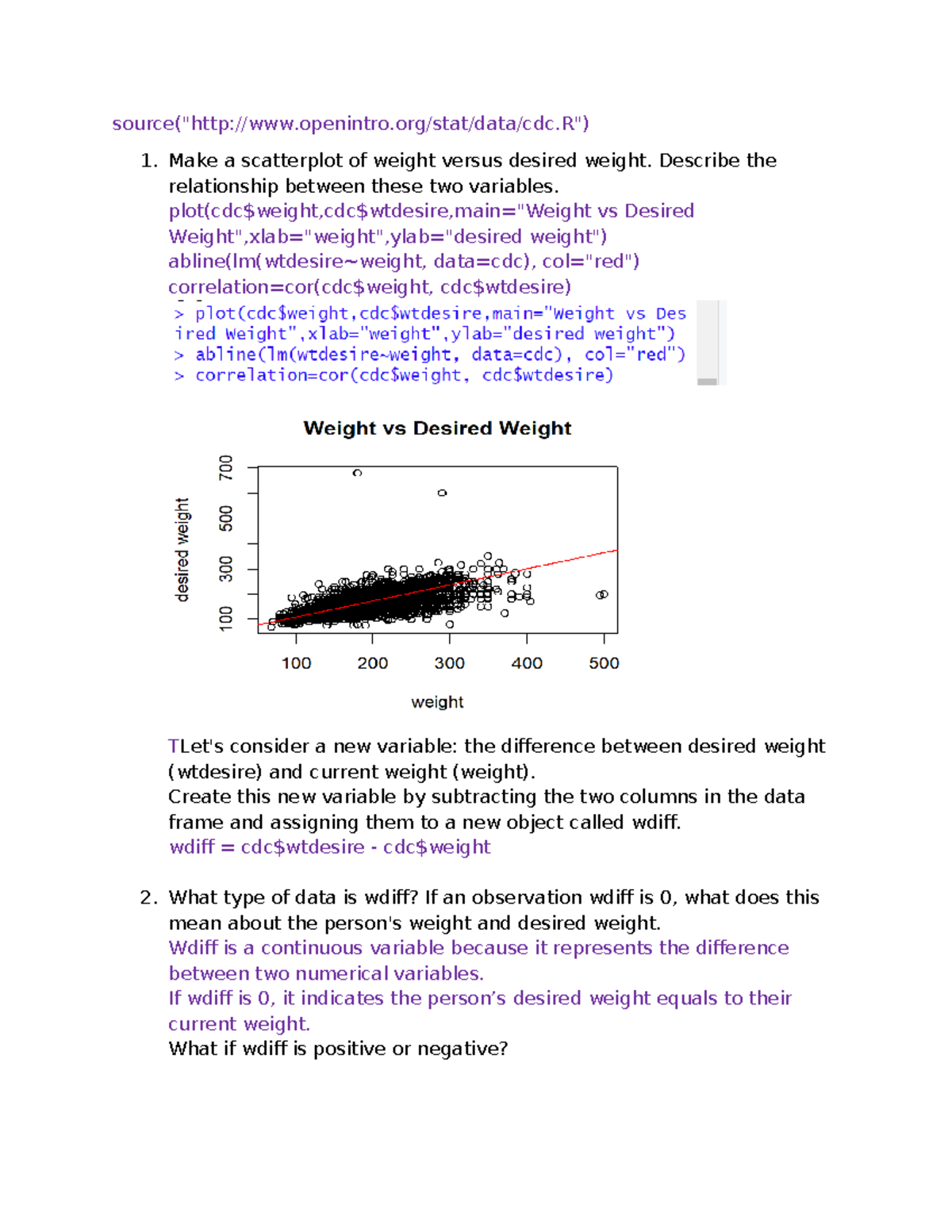 ANLY 502 Assignment 2 - ANLY 502 - source("openintro/stat/data/cdc.R") 1. Make a - Studocu