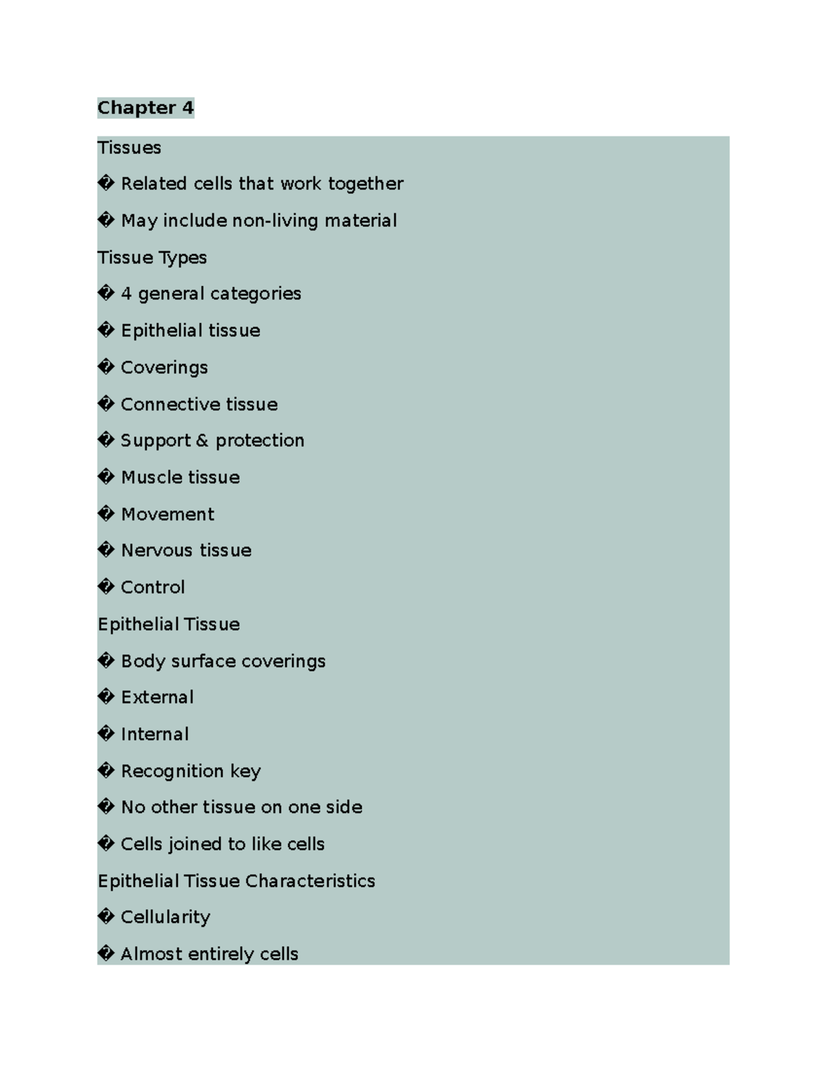 Chapter 4 - assignments - Chapter 4 Tissues Related cells that work ...