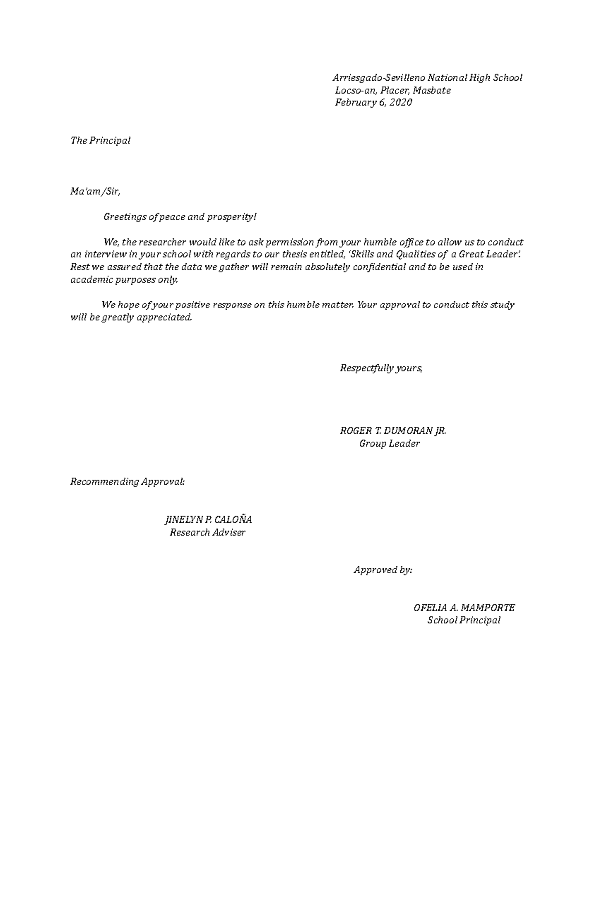 Thesis Letters - This letter is subject for approval - Arriesgado ...