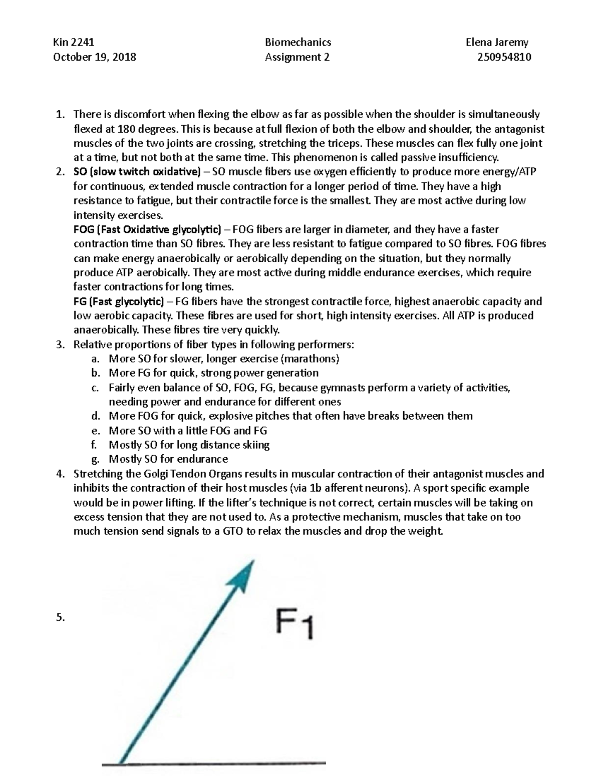 Assignment 2 - Biomechanics - Kin 2241 October 19, 2018 Biomechanics ...