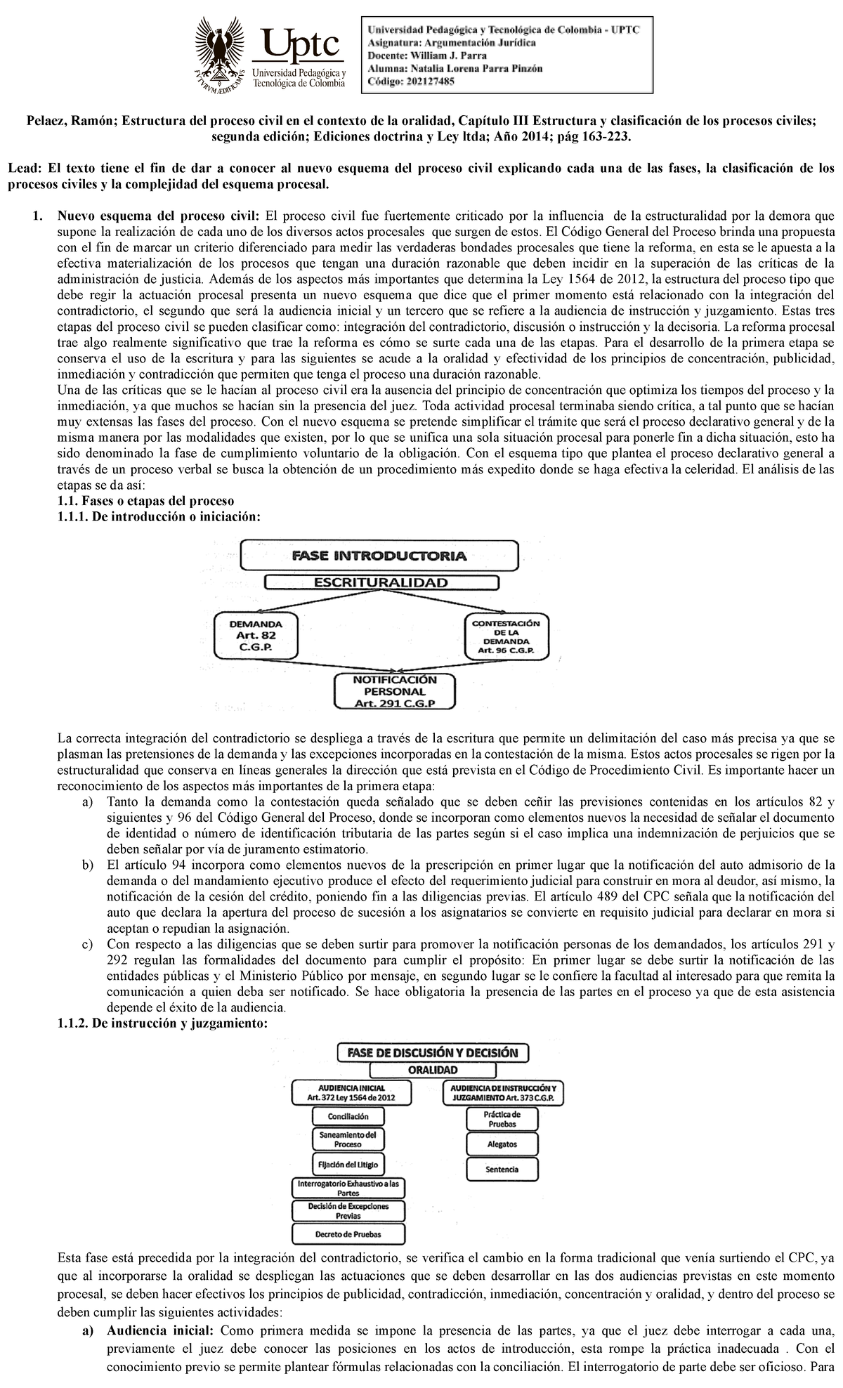 Resumen - Pelaez, Ramón; Estructura del proceso civil en el contexto de ...