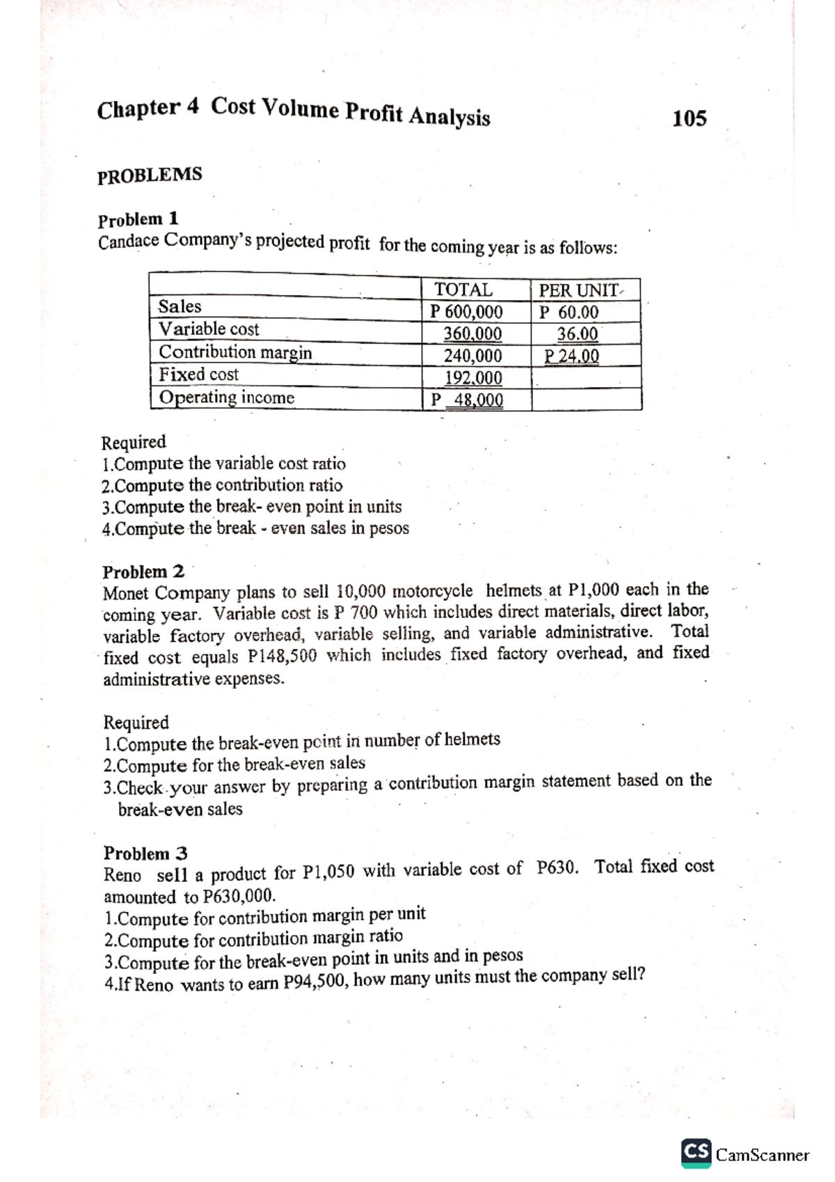 Chapter 4 Problems - Cost Accounting and Control 2019 Edition Author: De Leon - CamScanner - Studocu