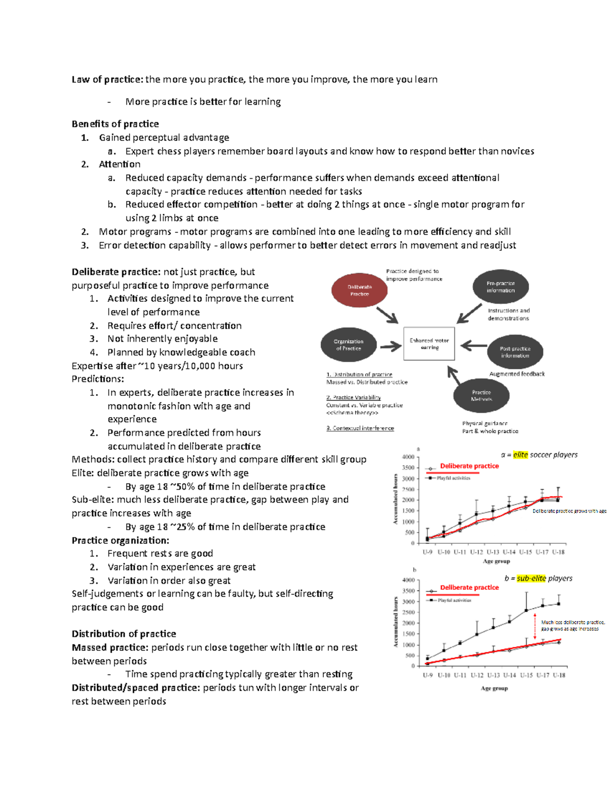 Human motor behavior final study notes - Law of practice: the more you ...