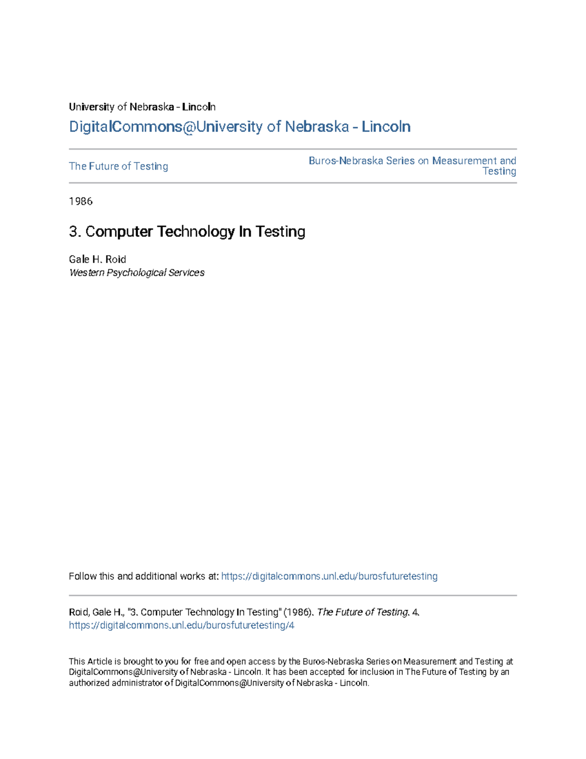 3. Computer Technology In Testing - University of Nebraska ...