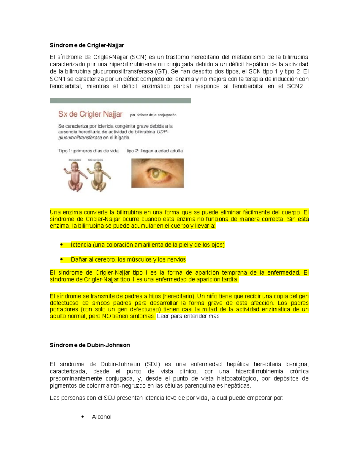 Sindromes de hiperbilirrubinemia - Síndrome de Crigler-Najjar El ...