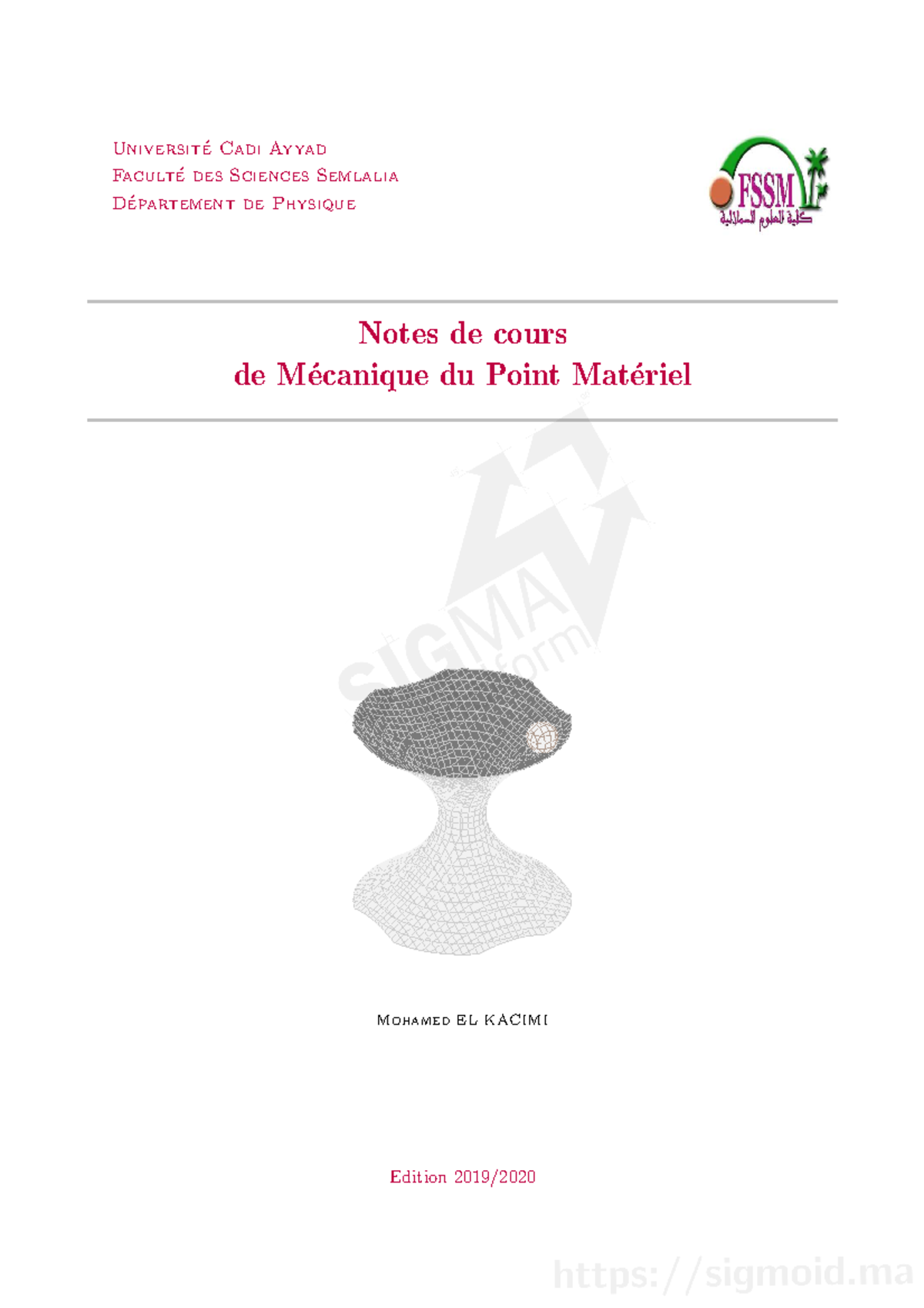 Poly meca s1 sma - Cours de Mécanique 1 SMIA s1 par Prf. Mohamed EL ...