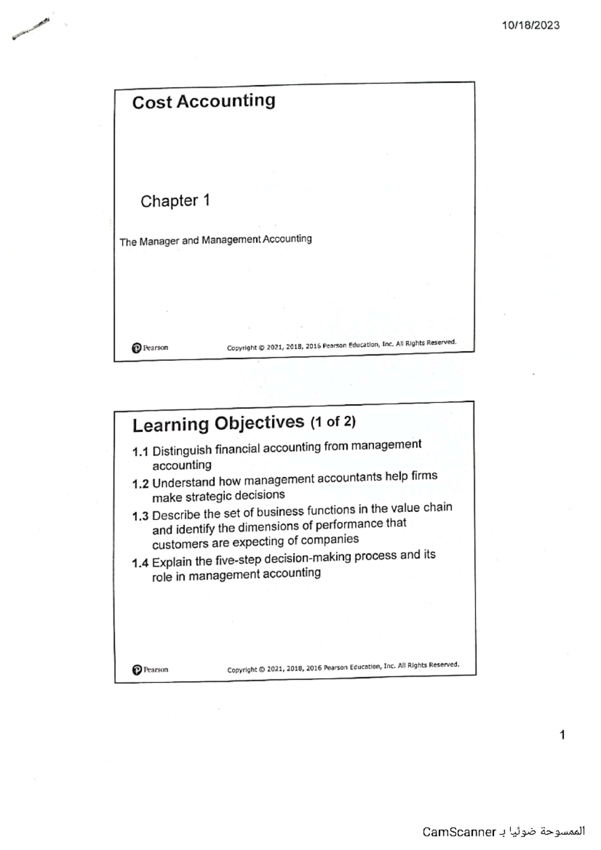 Ch1 (Cost Acc. 1) Dr - Cost accounting - Studocu