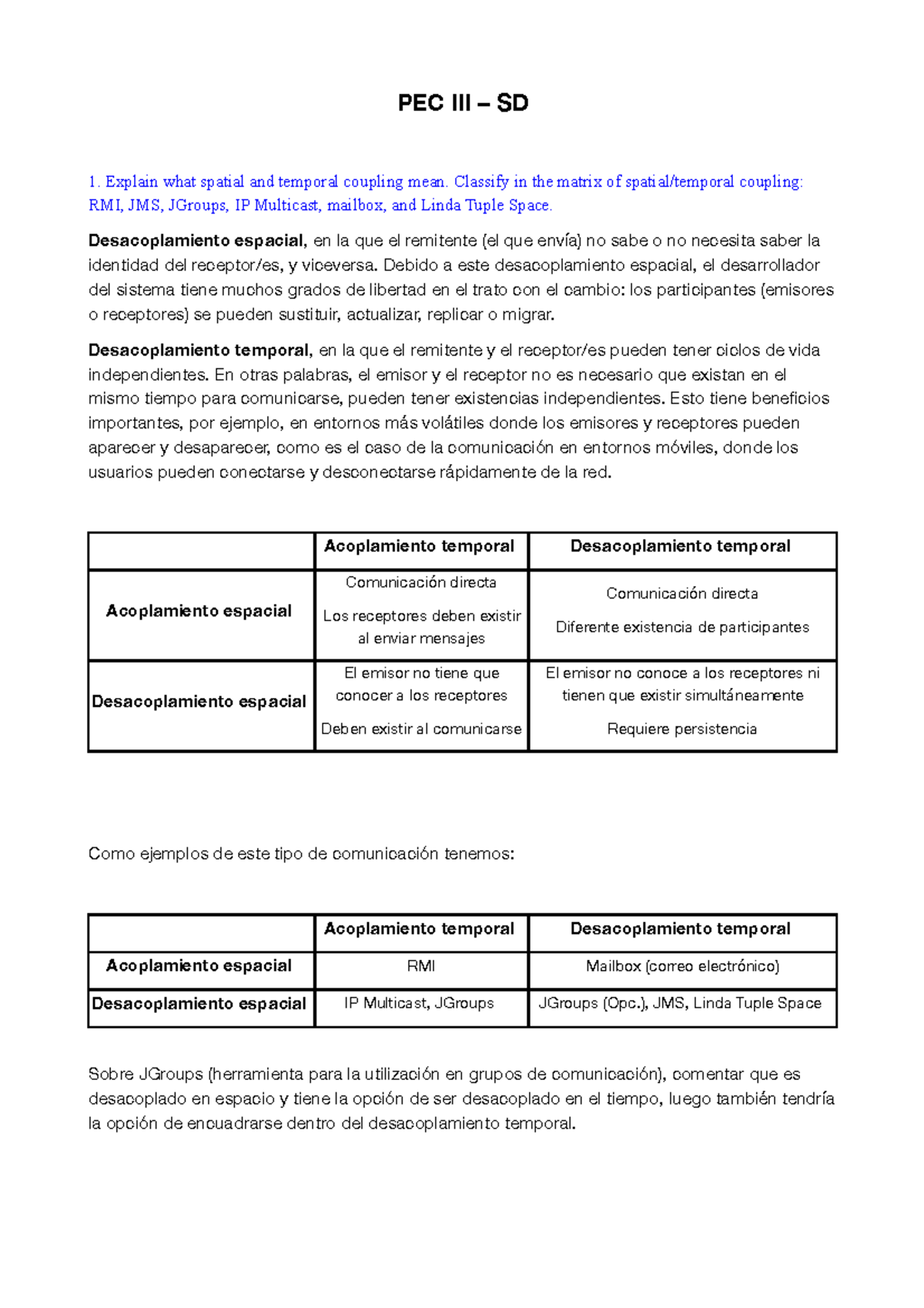 SD PEC3 solution - Solucion PEC3 2015-2016 - PEC III – SD Explain what ...