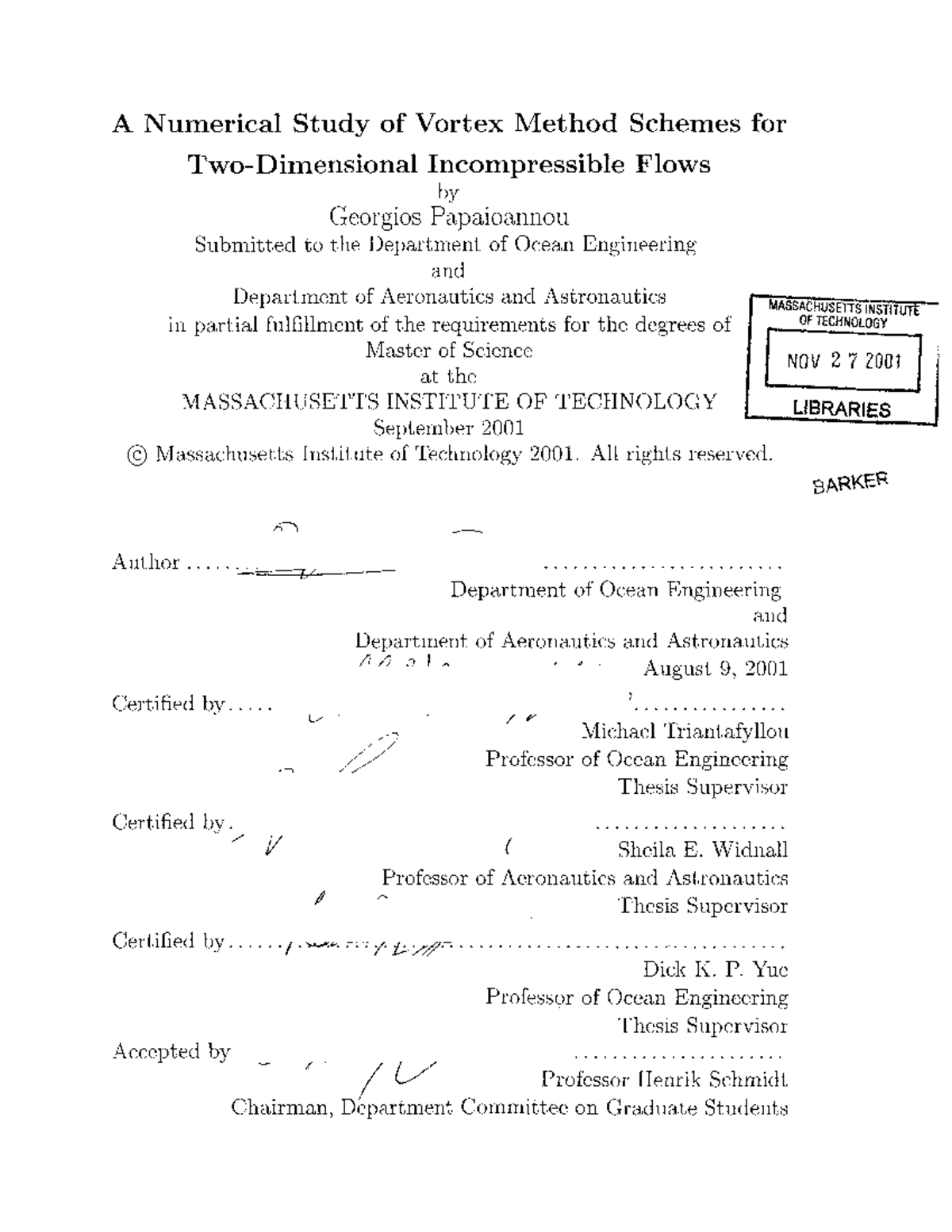 A Numerical Study of Vortex Method Schemes for Two-Dimensional ...