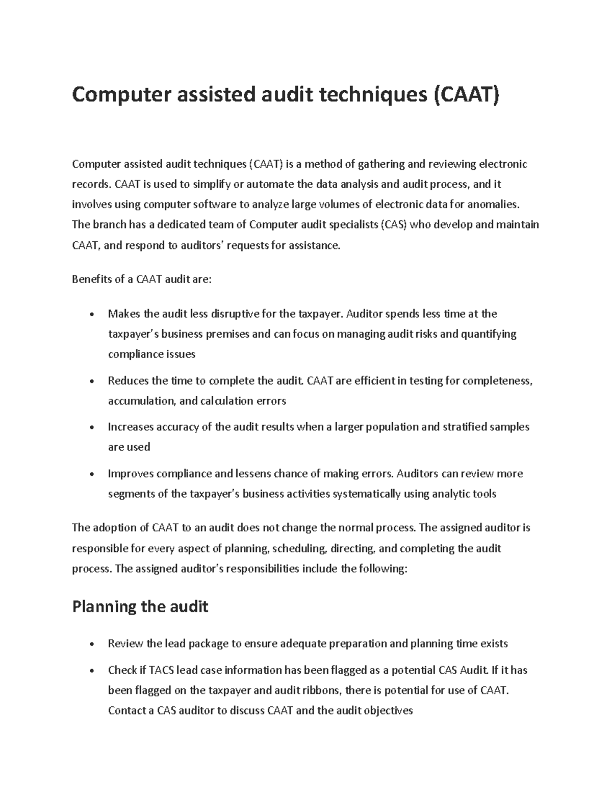 Chapter 2 UNIT 3 - Jcjcc - Computer assisted audit techniques (CAAT ...