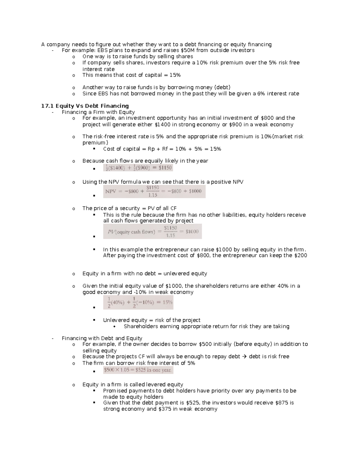 Chapter 17 AFM 274 Textbook Notes - A company needs to figure out ...