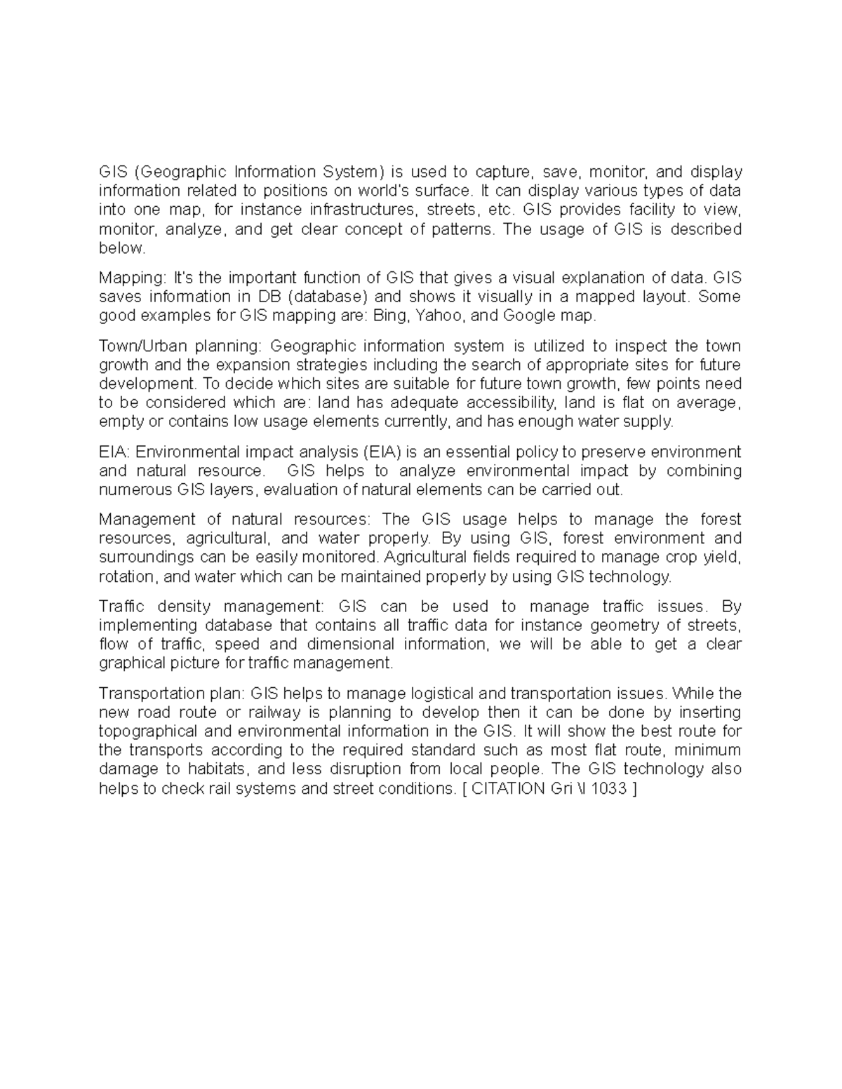 Assignment 2 IT501 - GIS (Geographic Information System) is used to ...