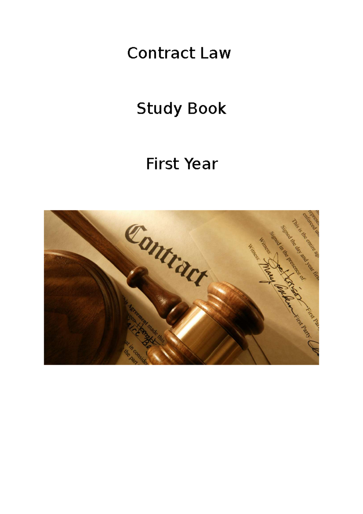 Lecture notes summarised = Study Booklet - Contract Law Study Book ...