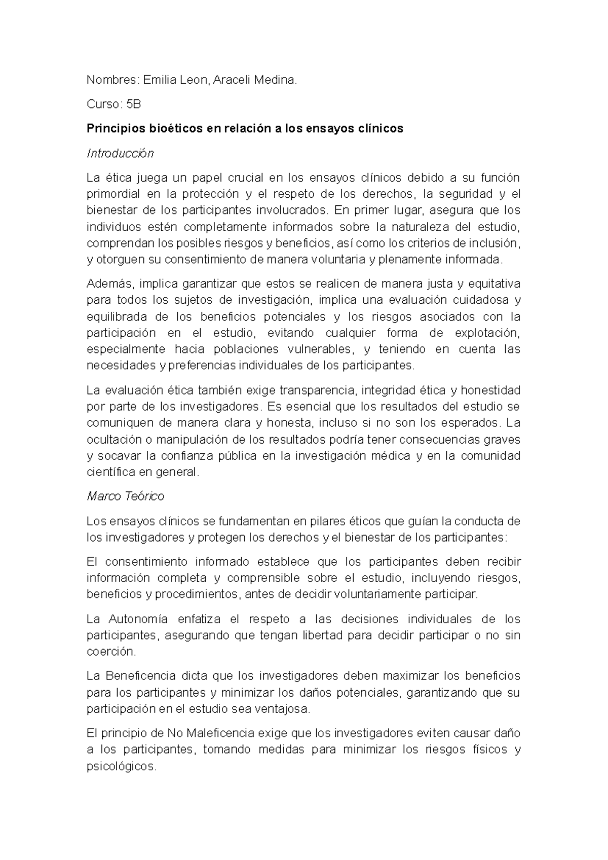 Regulatoria Emilia LEON- Araceli Medina 5B - Nombres: Emilia Leon ...