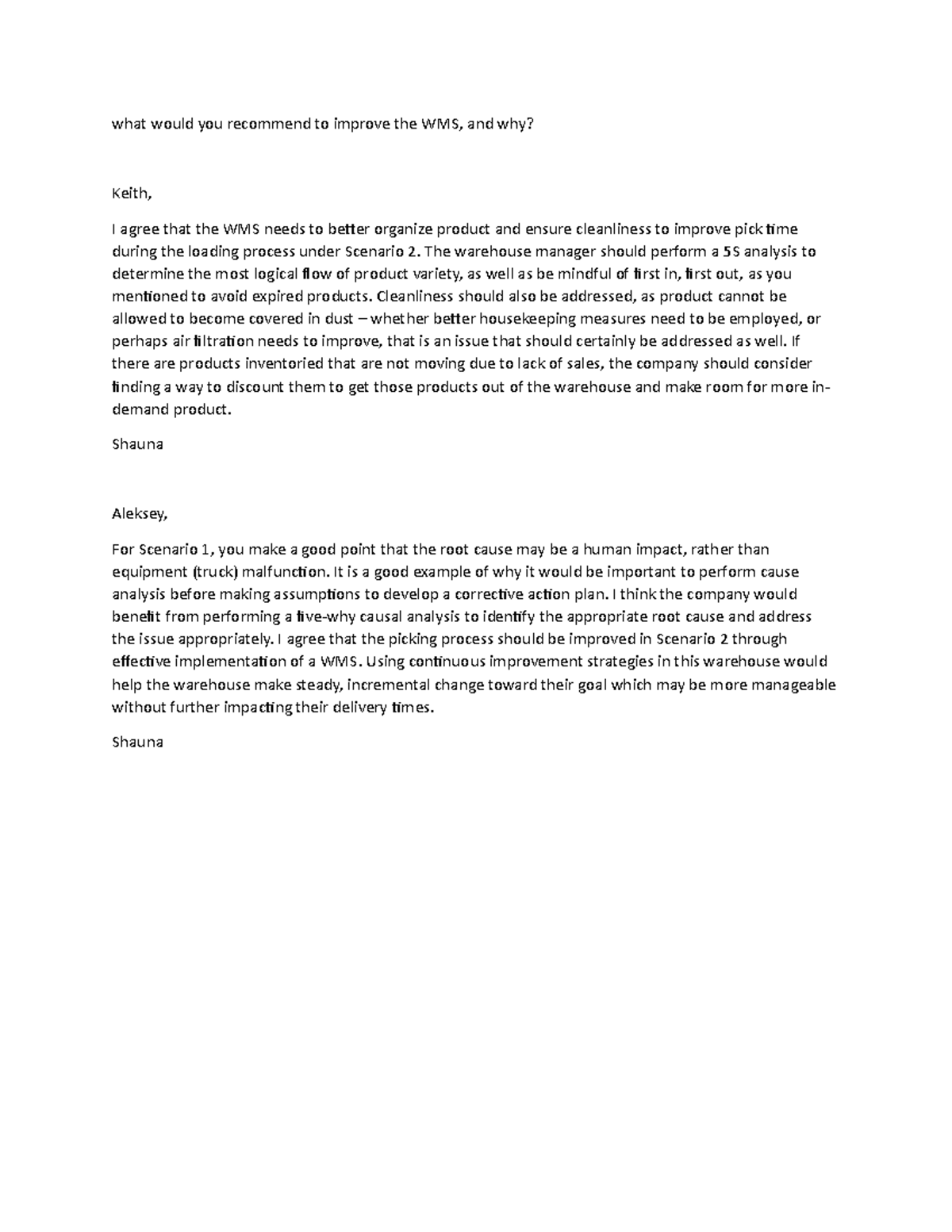 QSO-330 Module 6 Group Responses - what would you recommend to improve ...