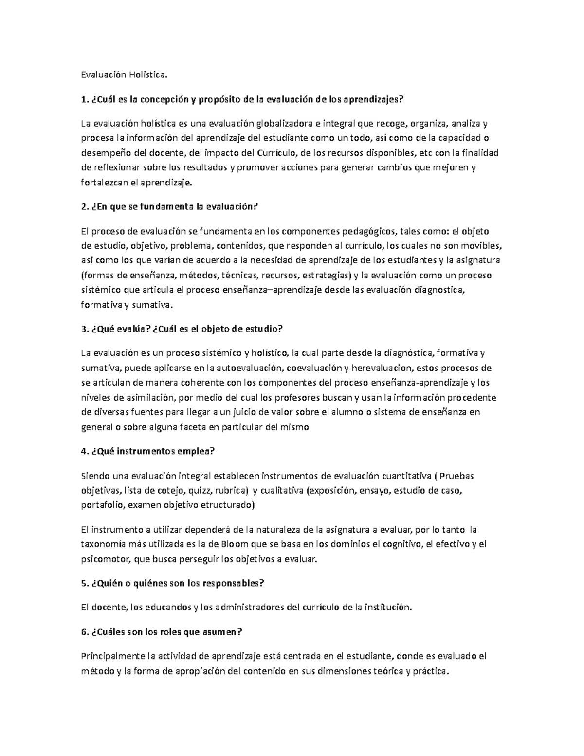 Informacion de infografia - Evaluación Holistica. ¿Cuál es la ...